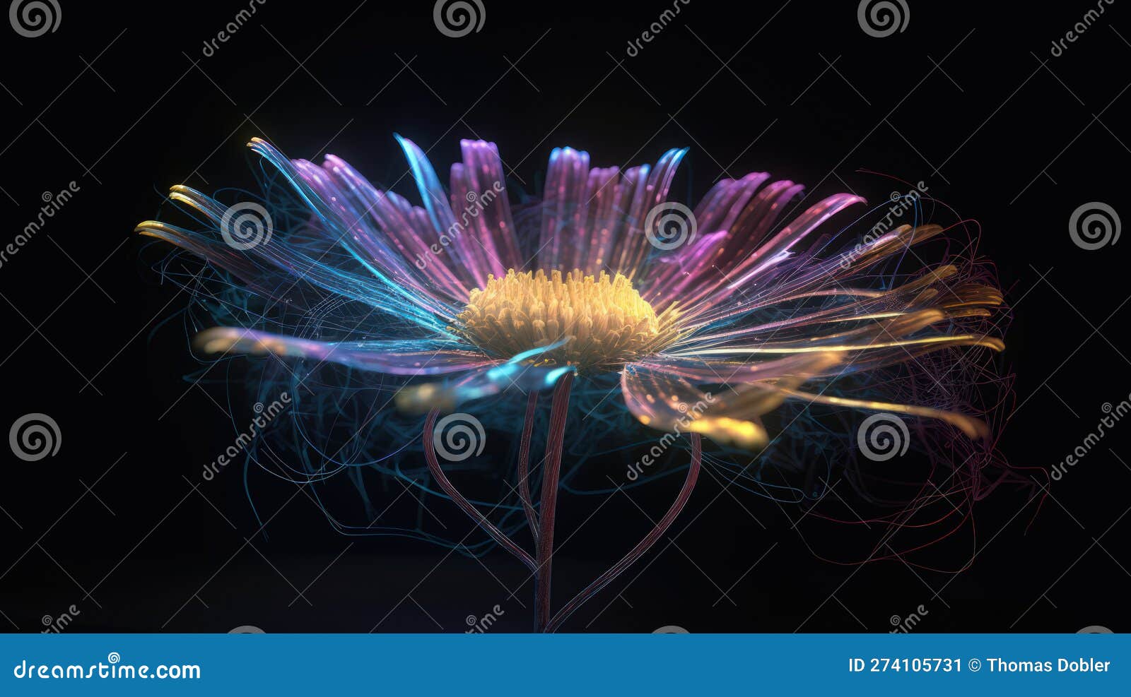 Aster Flower Creative Floristic Artwork Stock Illustration ...