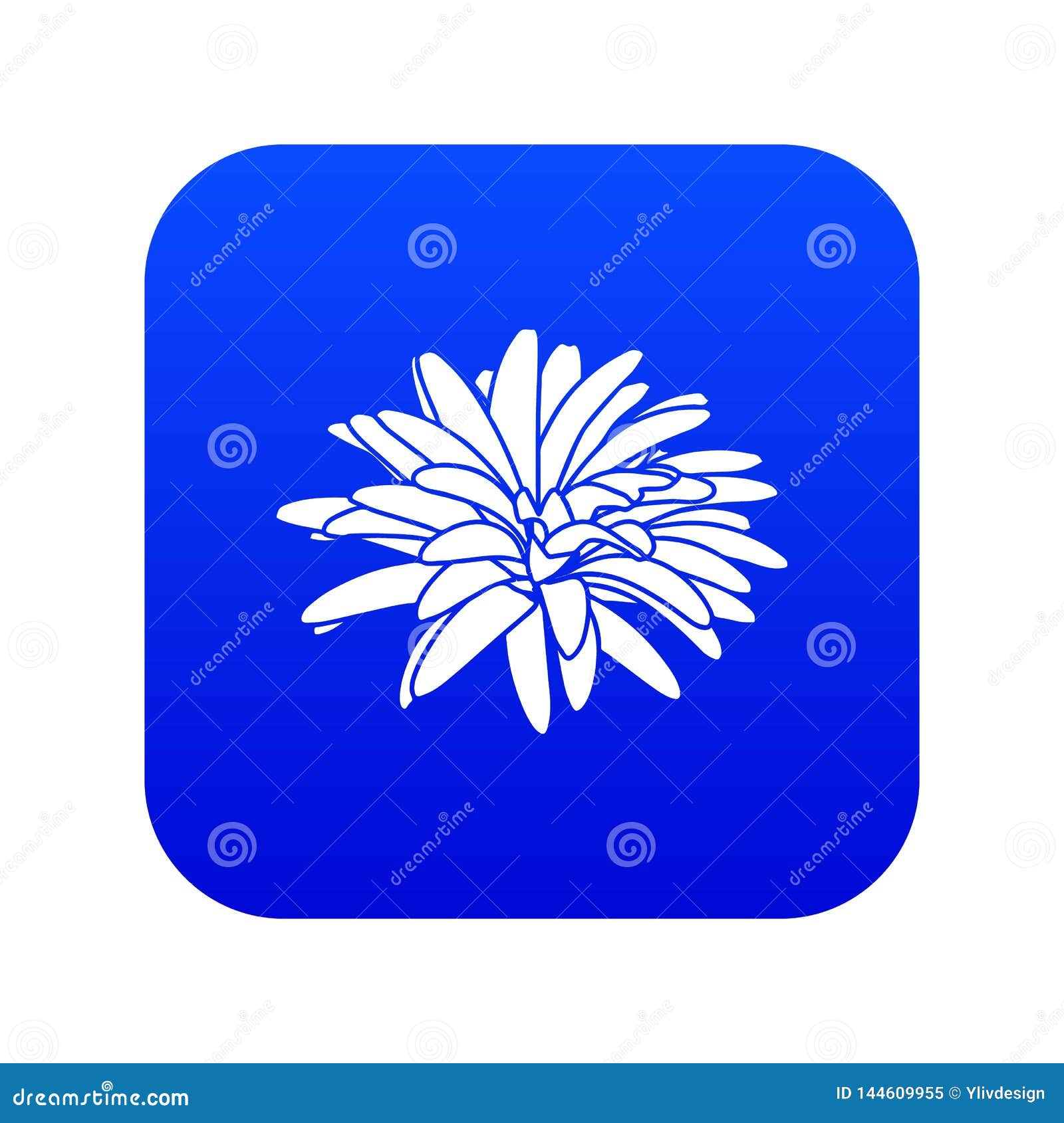 Aster Flower Icon Blue Vector Stock Vector - Illustration of abstract ...