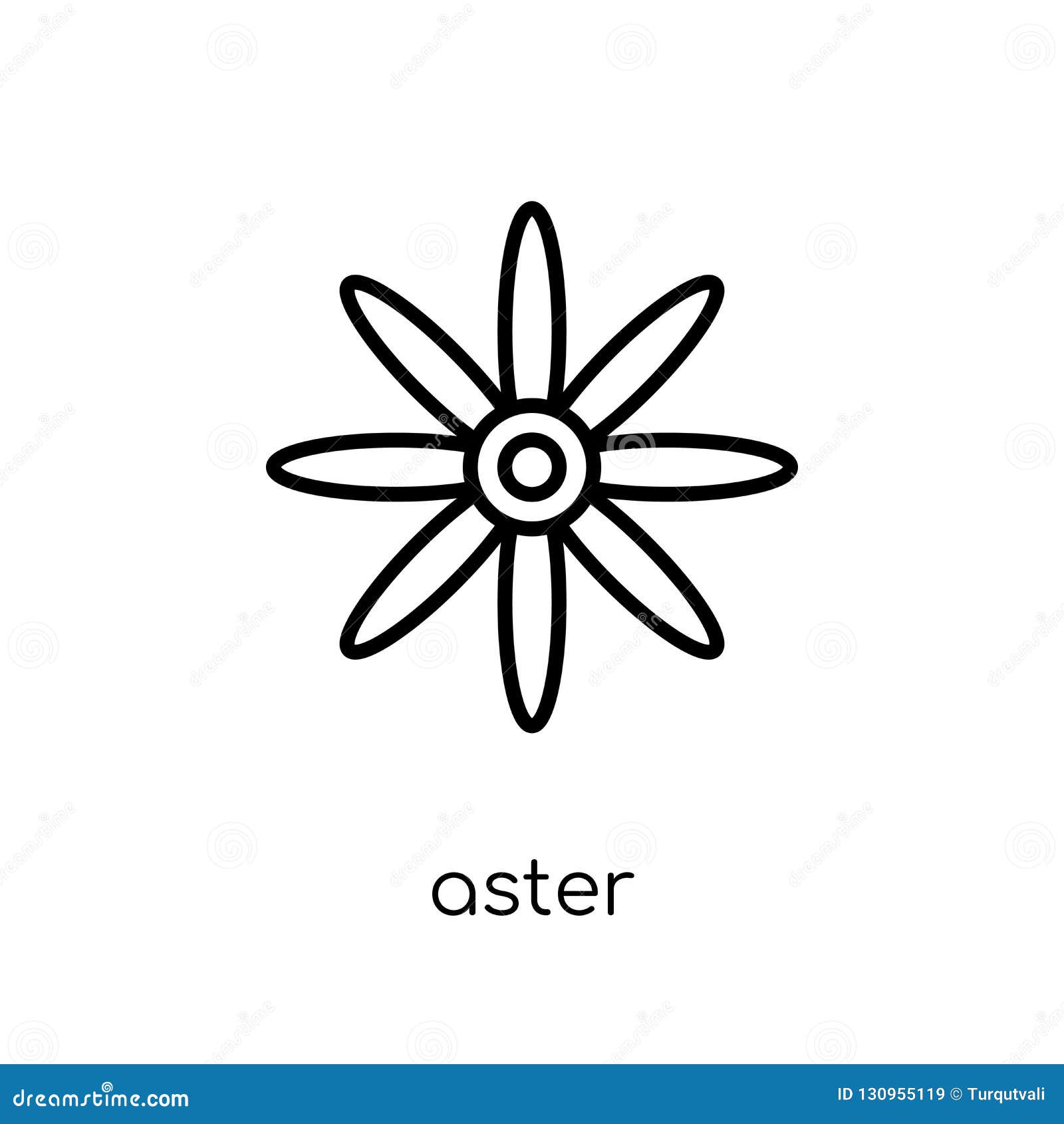 Aster Icon. Trendy Modern Flat Linear Vector Aster Icon on White Stock ...