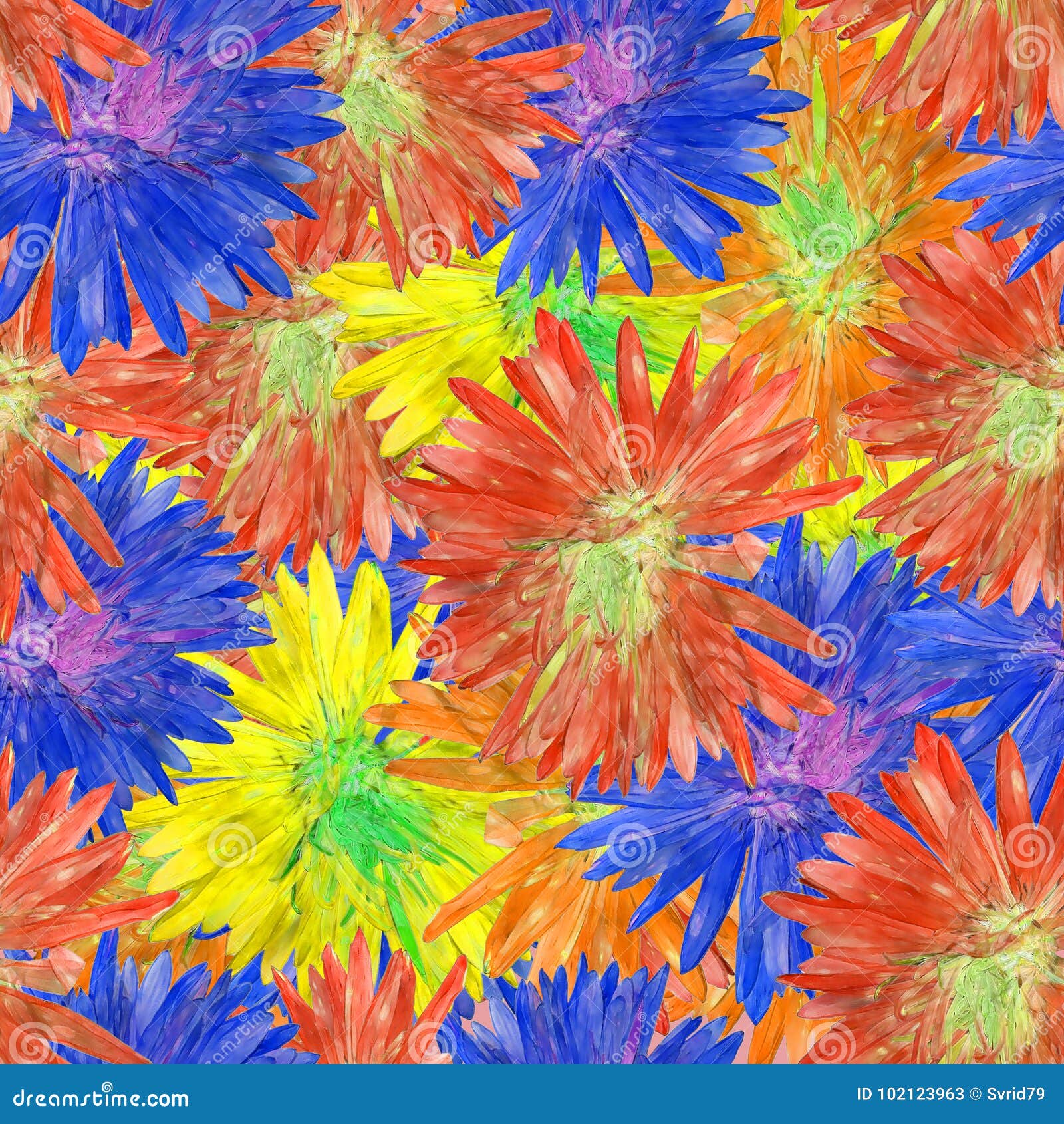 Aster, Michaelmas Daisy. Seamless Pattern Texture of Flowers. Fl Stock ...