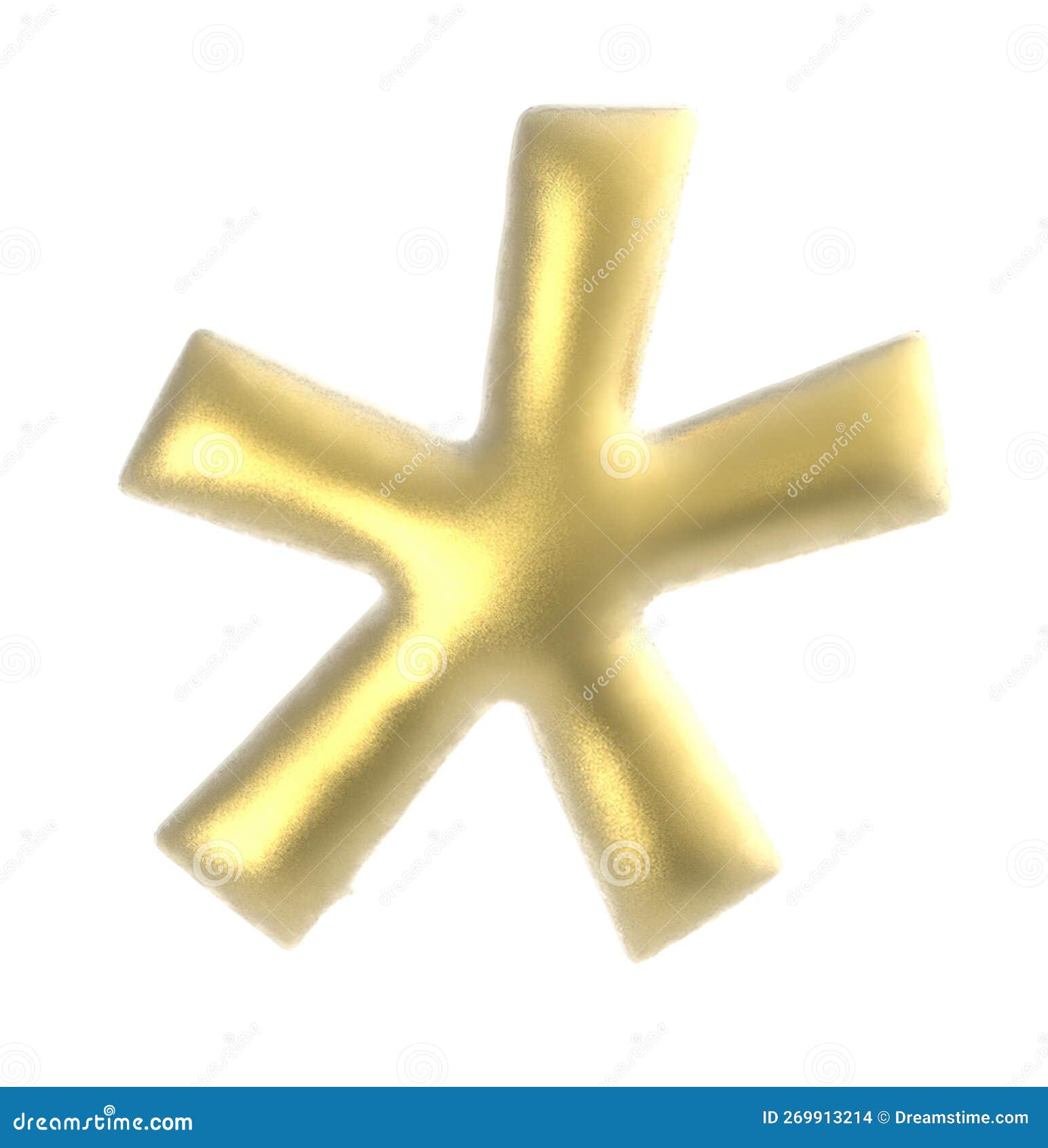 Asterik Symbol Golden Edge Sliced Text Isolated - 3d Rendering Stock ...