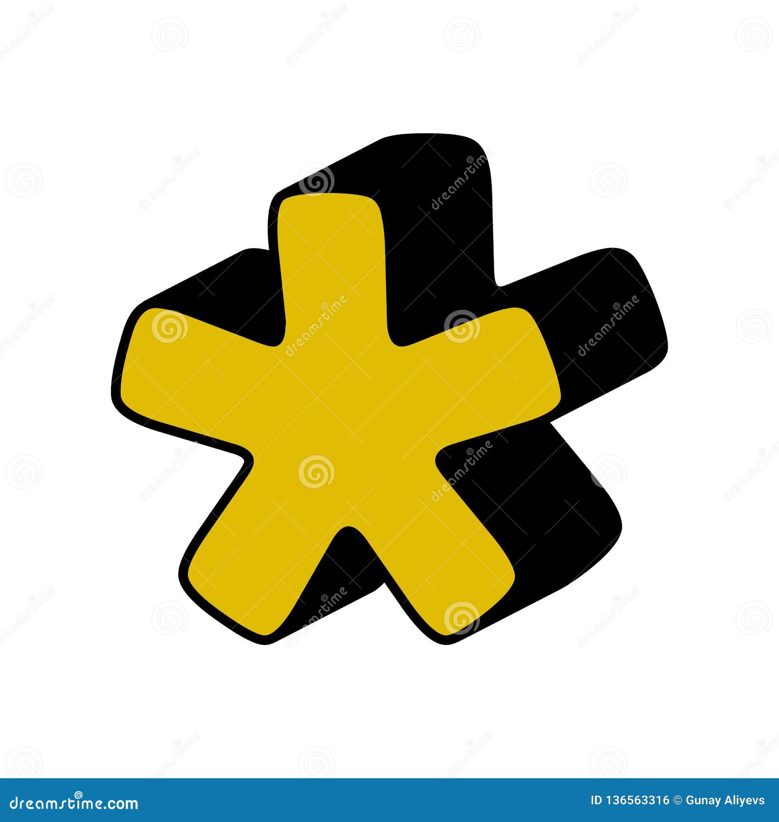 Asterisk, 3D Icon. Element of 3D Color Alphabet for Mobile Concept and ...