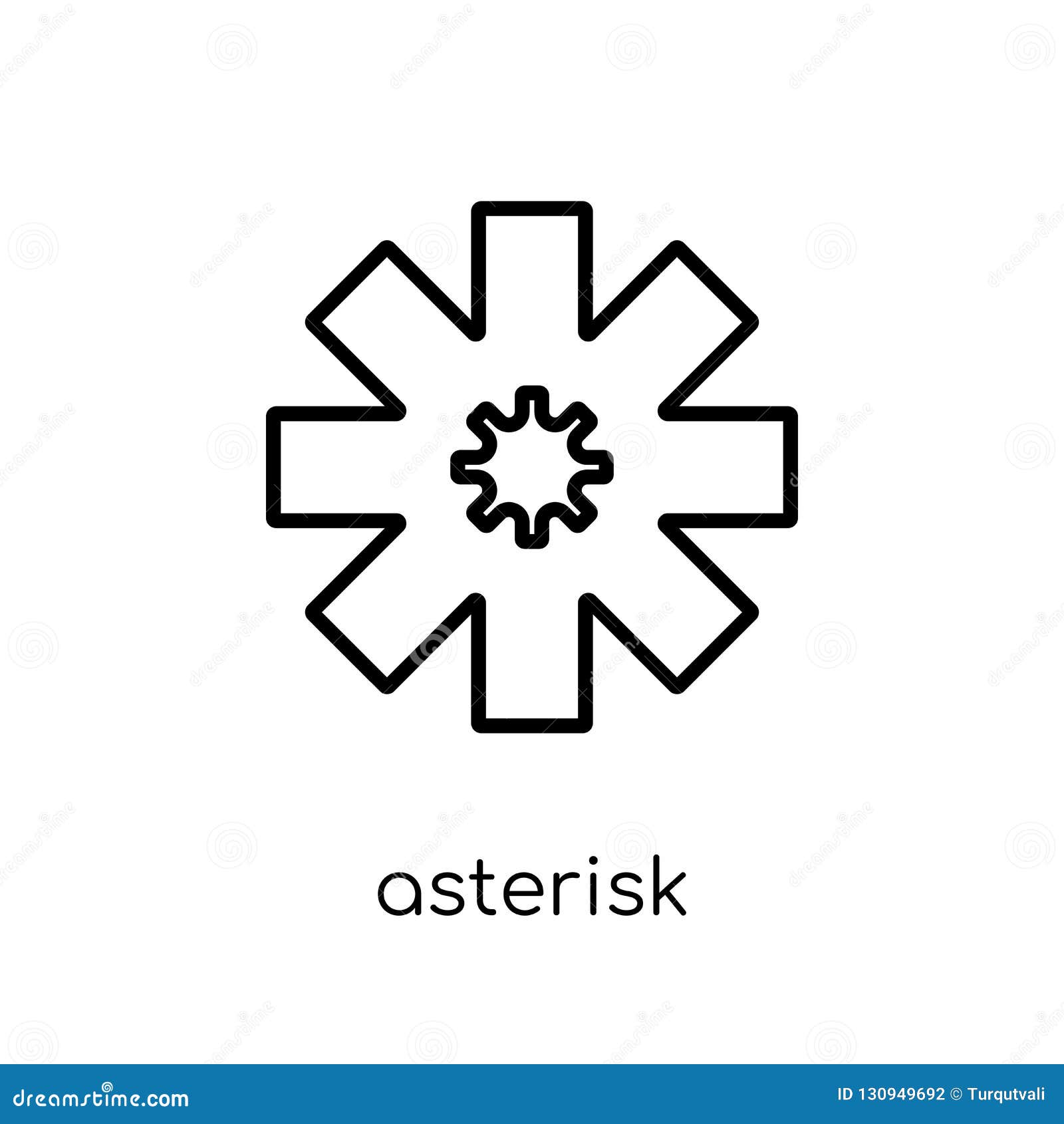 Asterisk Icon Vector. Star Shape Symbol. Black Punctuation Mark ...