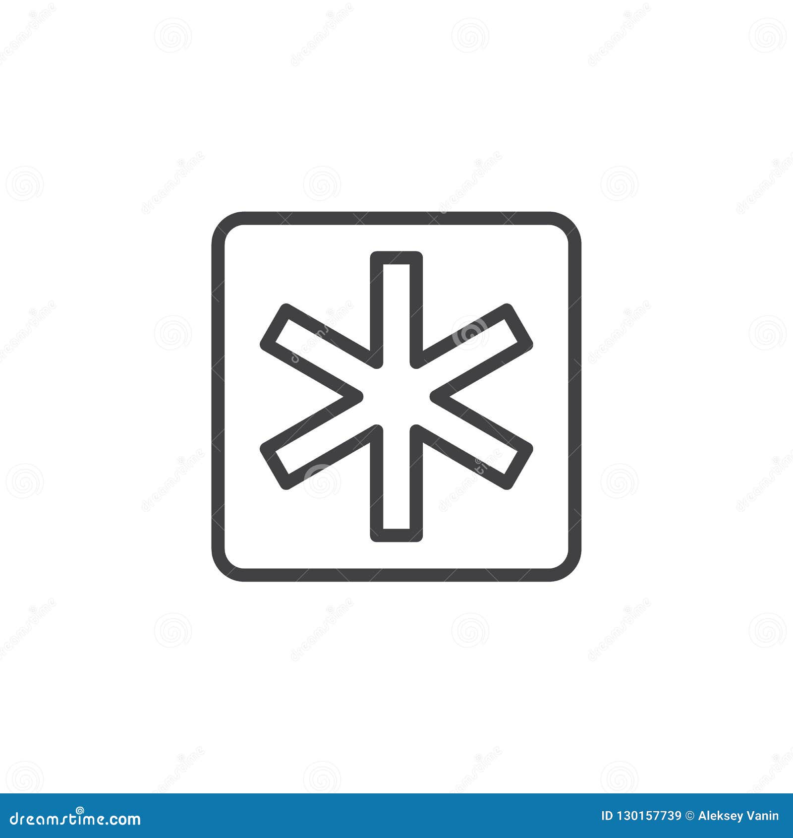 Asterisk outline icon stock vector. Illustration of line - 130157739