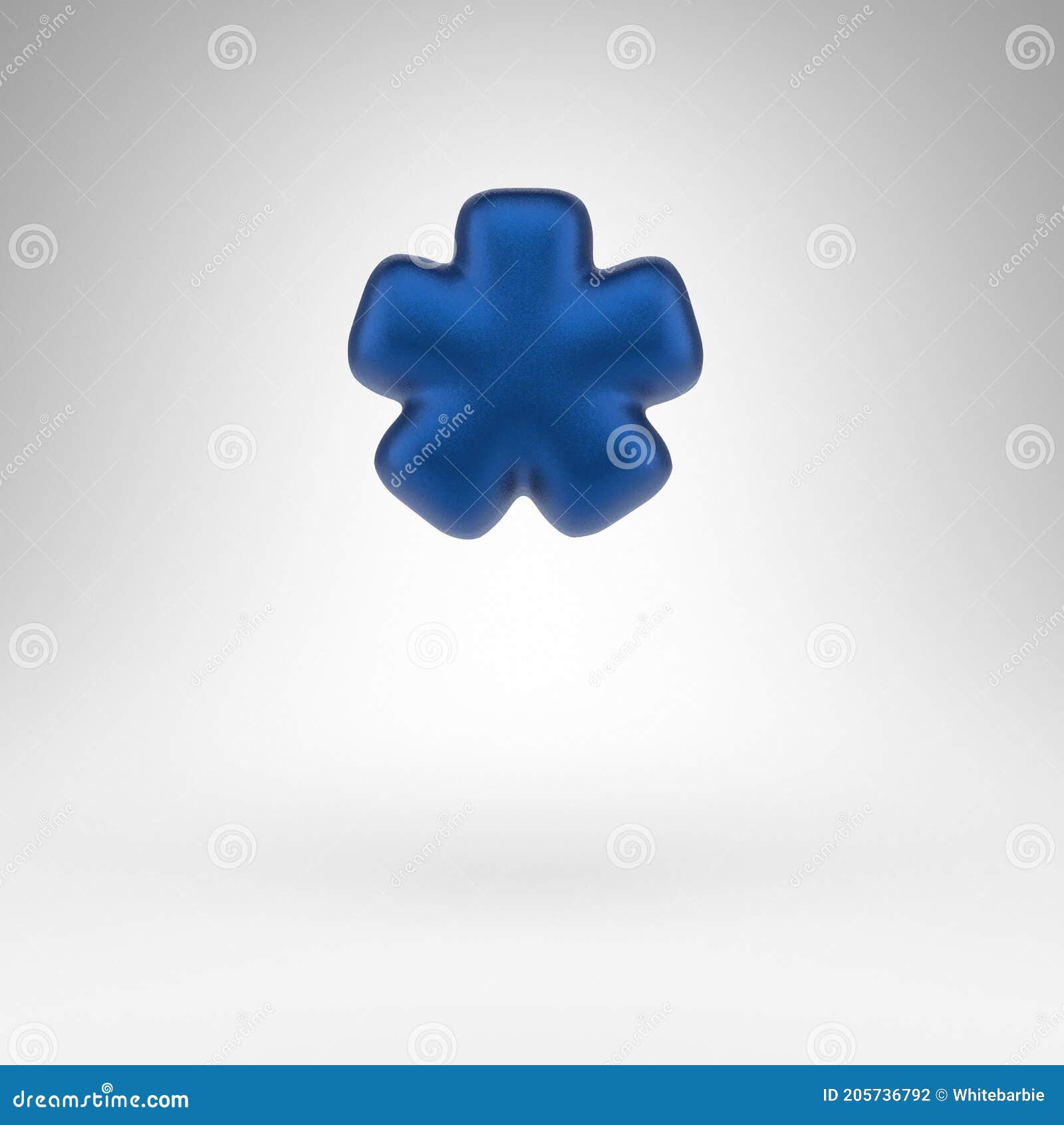 Asterisk Symbol on White Background. Anodized Blue 3D Sign with Matte ...