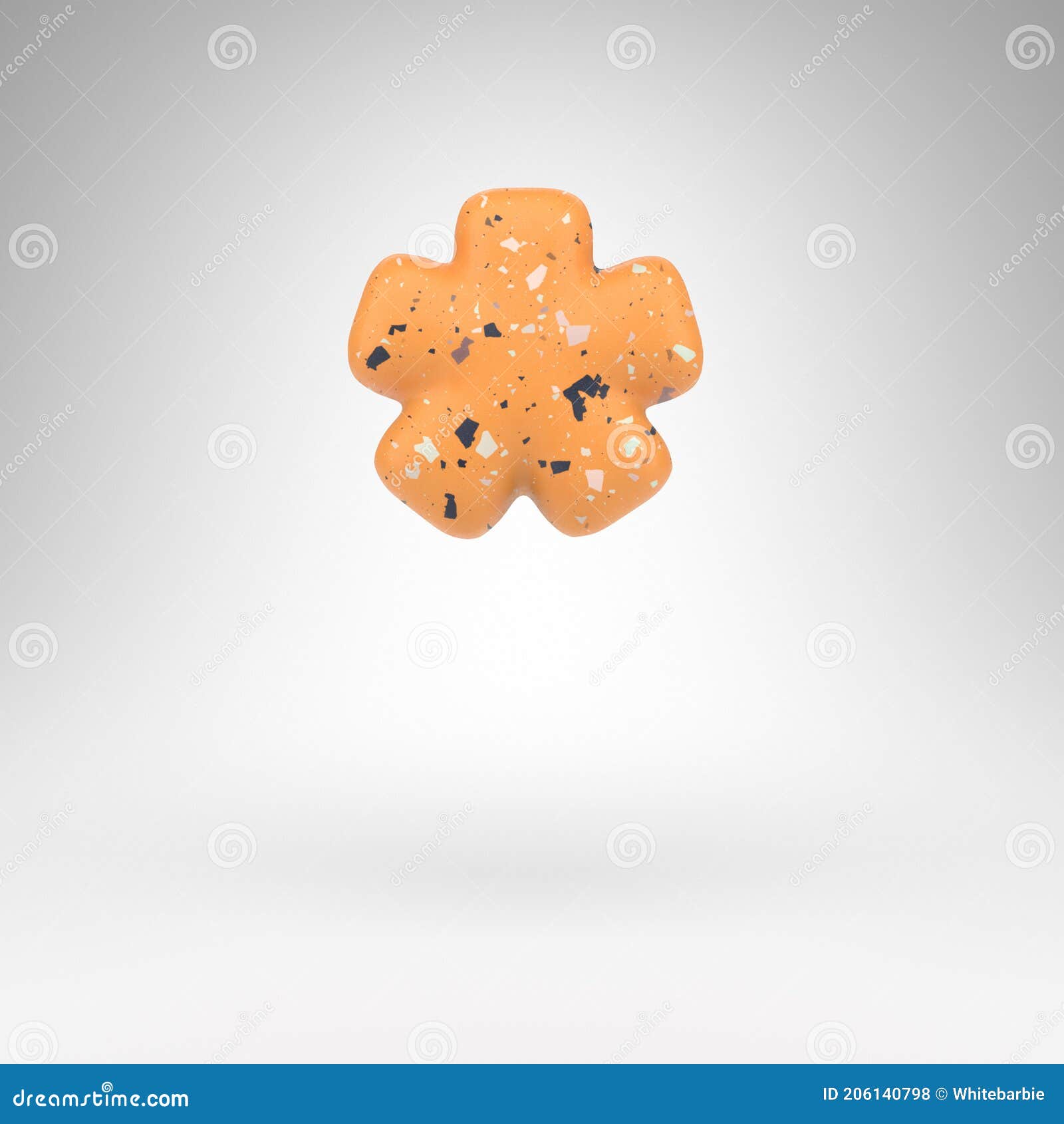 Asterisk Symbol on White Background. 3D Sign with Orange Terrazzo ...