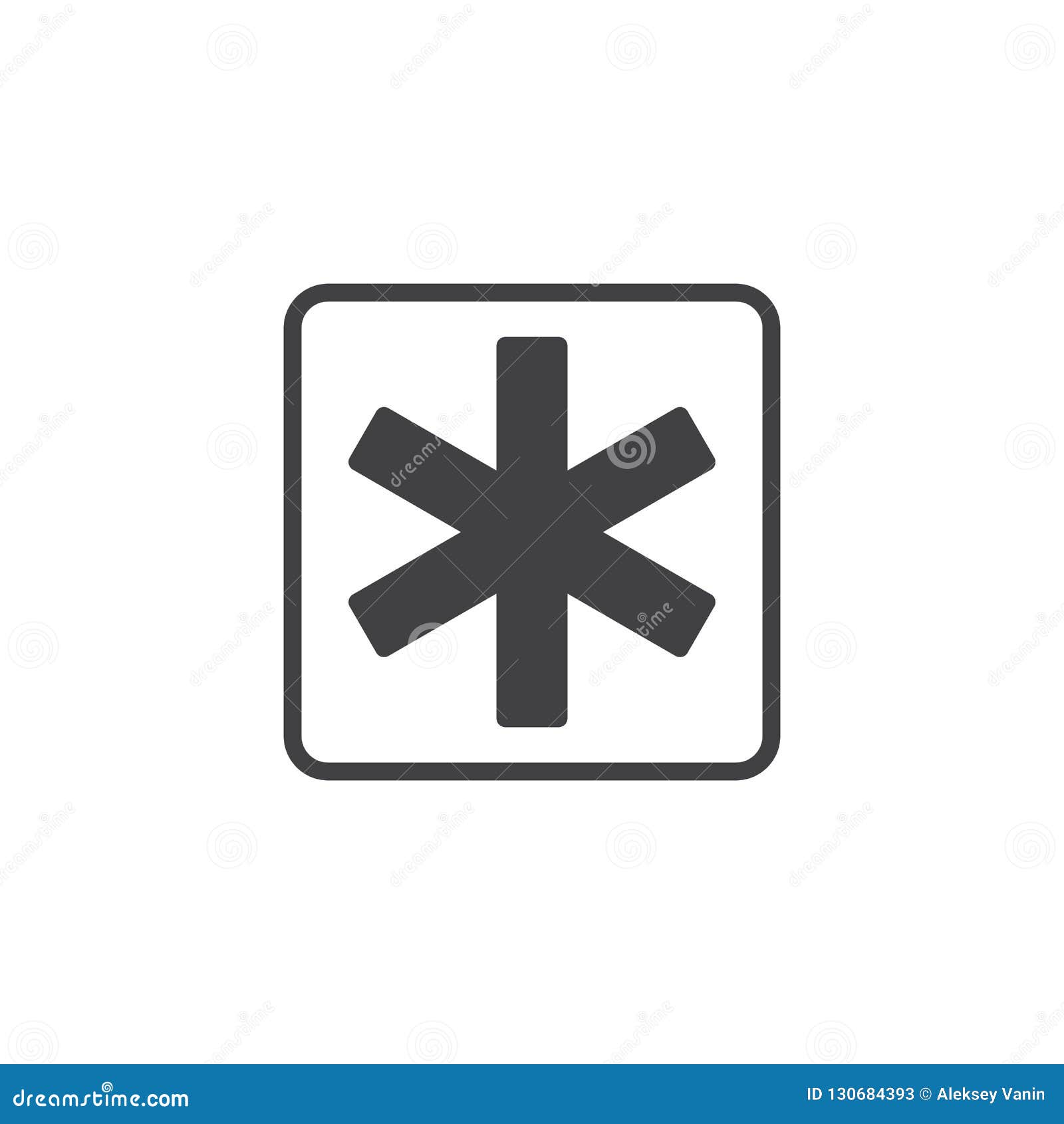 Asterisk vector icon stock vector. Illustration of mathematics - 130684393