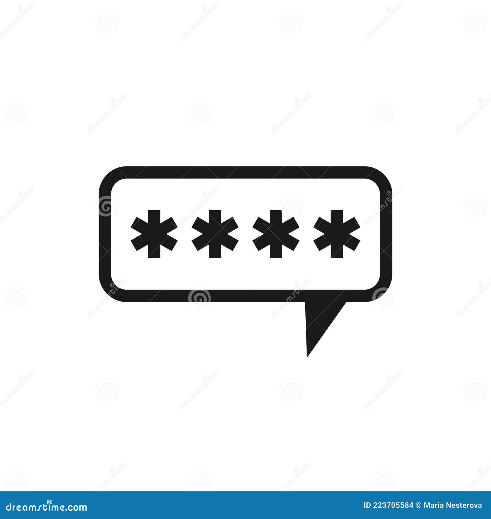 Asterisks Footnote in Black Bubble Icon. Password, Parol, Chat Ban Sign ...