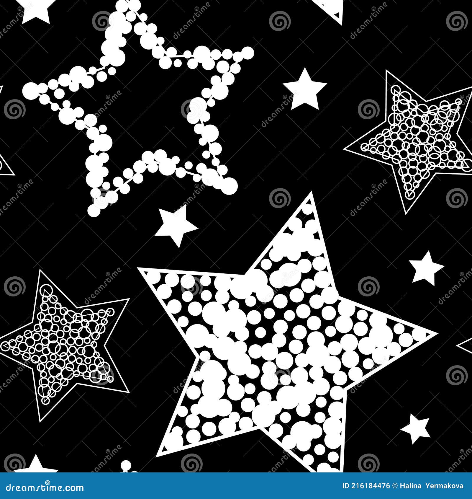 Asterisks Seamless Pattern. Design for Fabric, Wrapping Paper ...