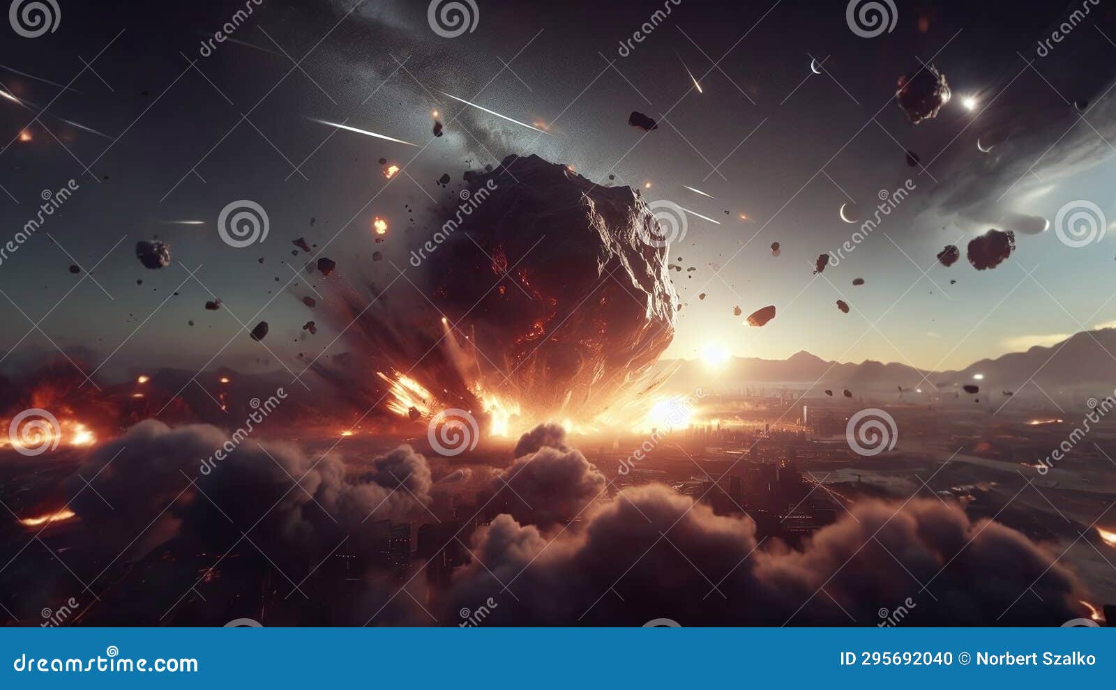 Asteroid Apocalypse - AI Generated Illustration, Realistic Stock ...