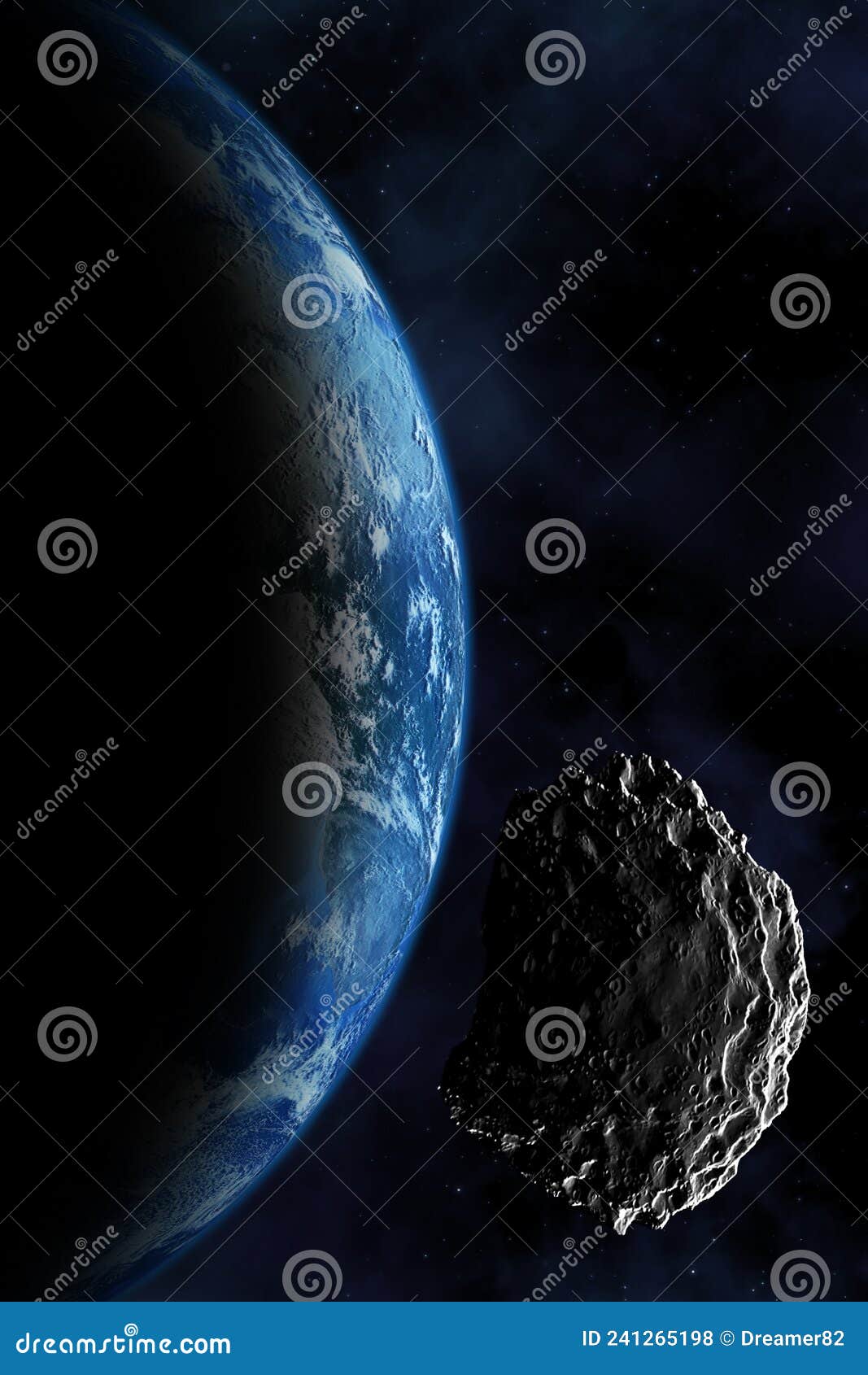 The Asteroid is Approaching the Earth, the Planets. the Flight of an ...