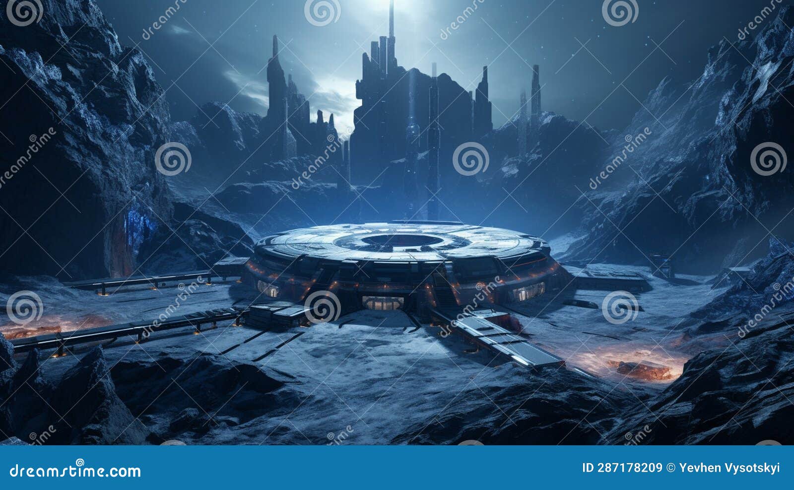 Asteroid Base a Secret Space Base Built into a Giant A_005 Stock ...