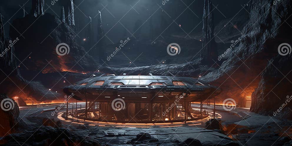 Asteroid Base a Secret Space Base Built into a Giant A_010 Stock ...