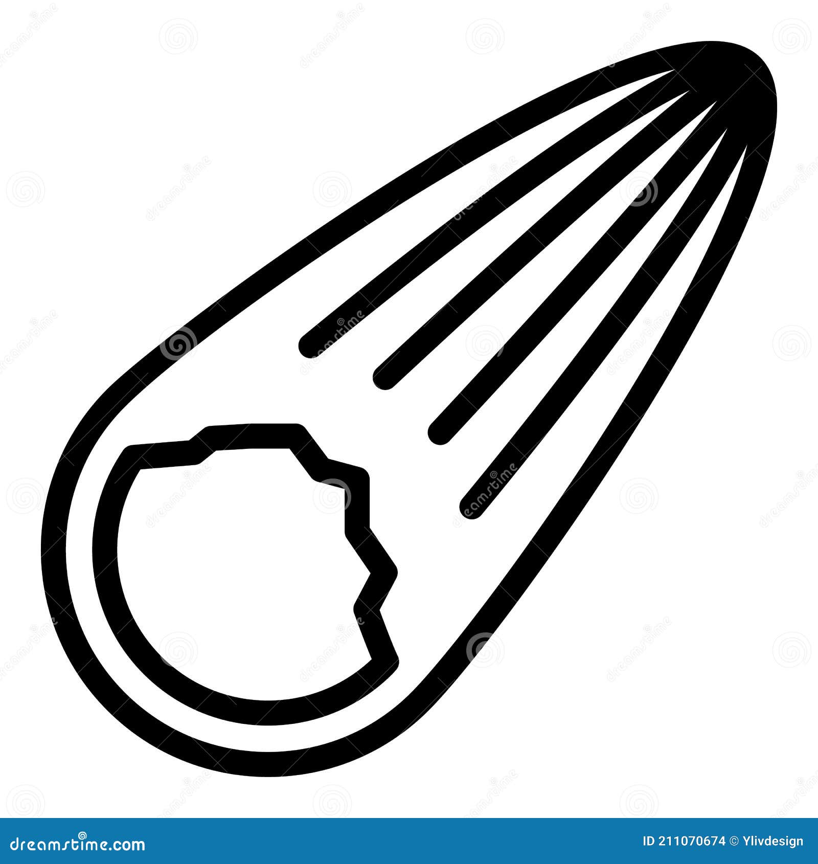 Asteroid Comet Icon, Outline Style Stock Vector - Illustration of ...