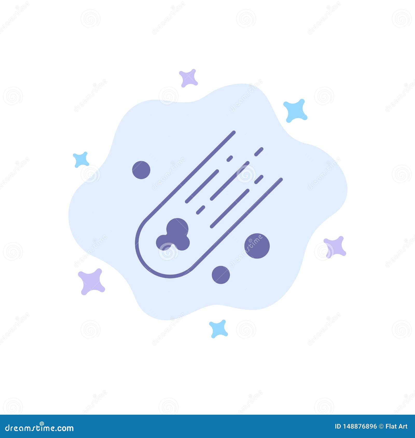 Asteroid, Comet, Space Blue Icon on Abstract Cloud Background Stock ...