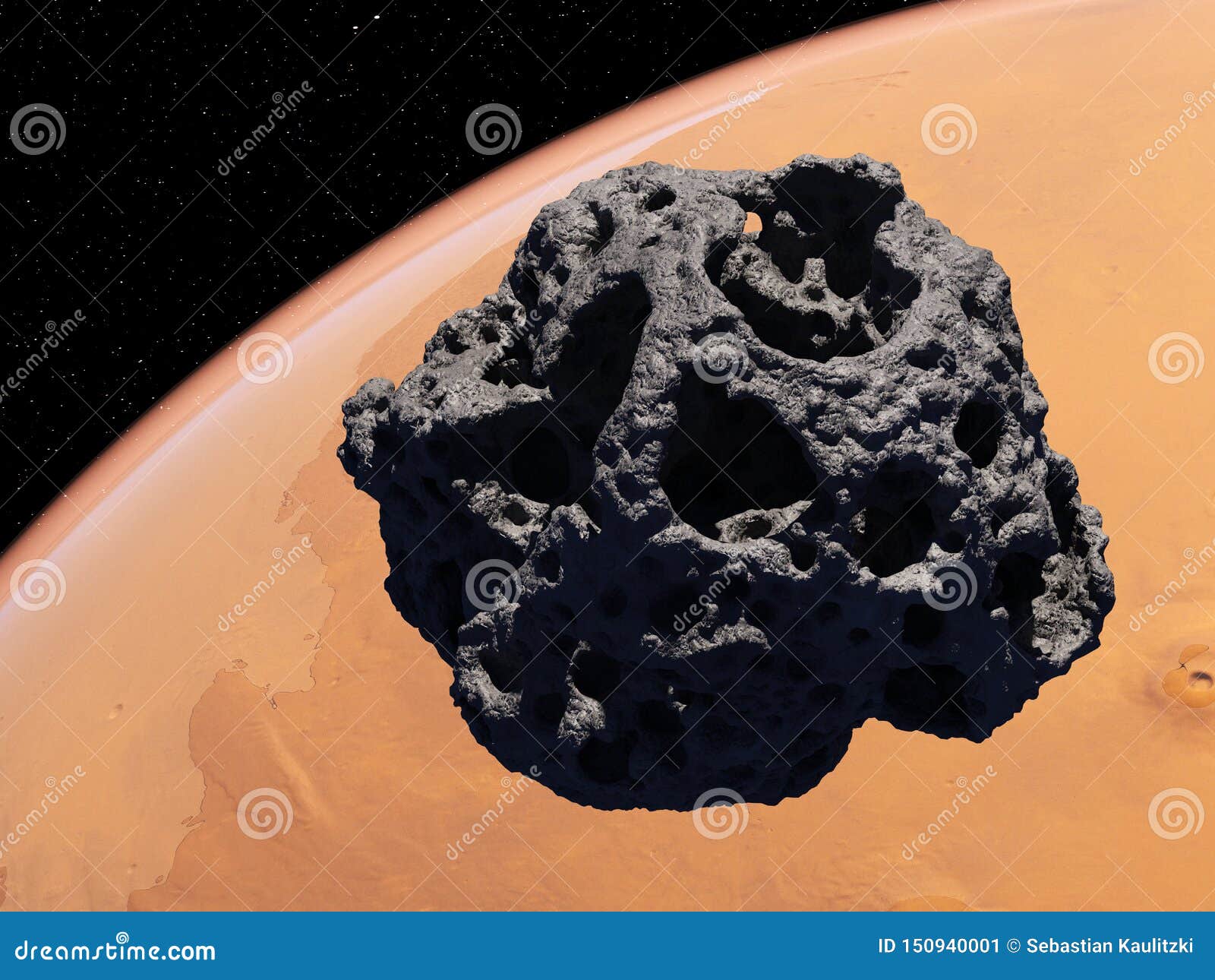 An asteroid stock illustration. Illustration of gravity - 150940001