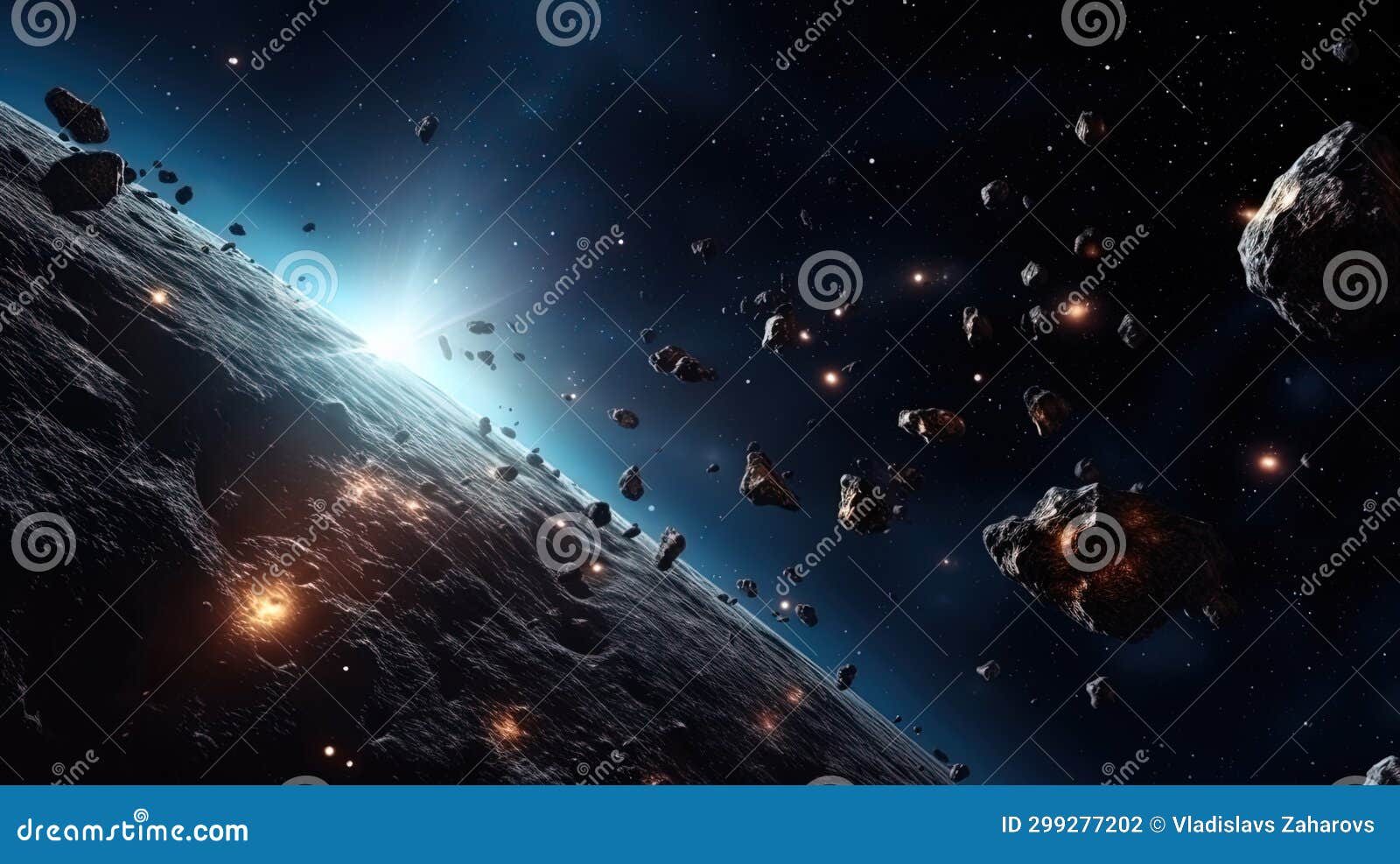Asteroid Field through Which Light Passes from Distant Constellations ...