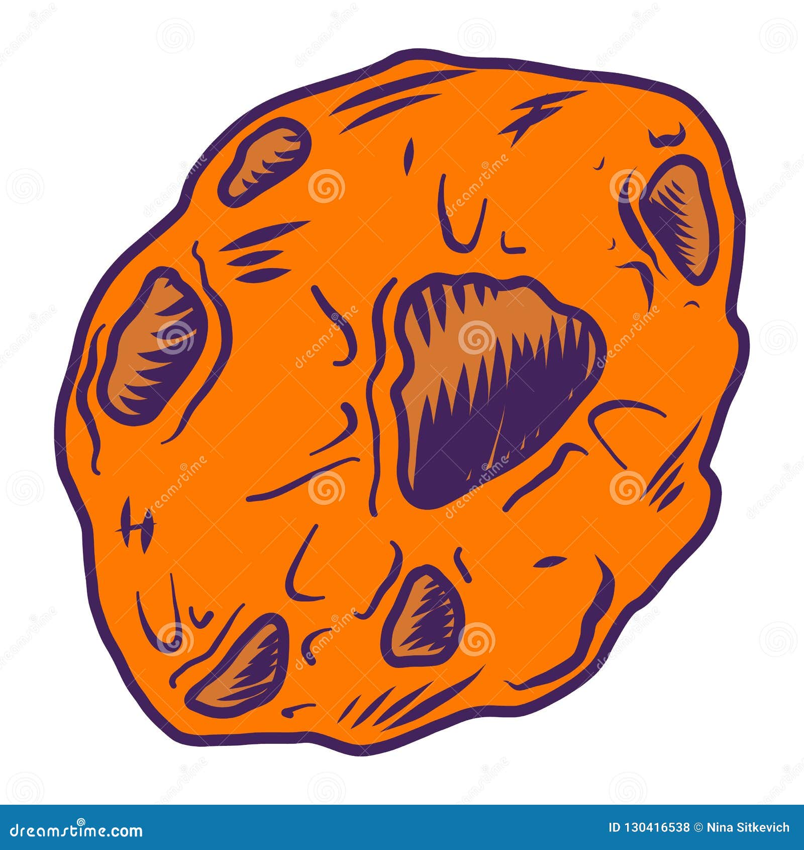 Asteroid Icon, Hand Drawn Style Stock Vector - Illustration of comet ...