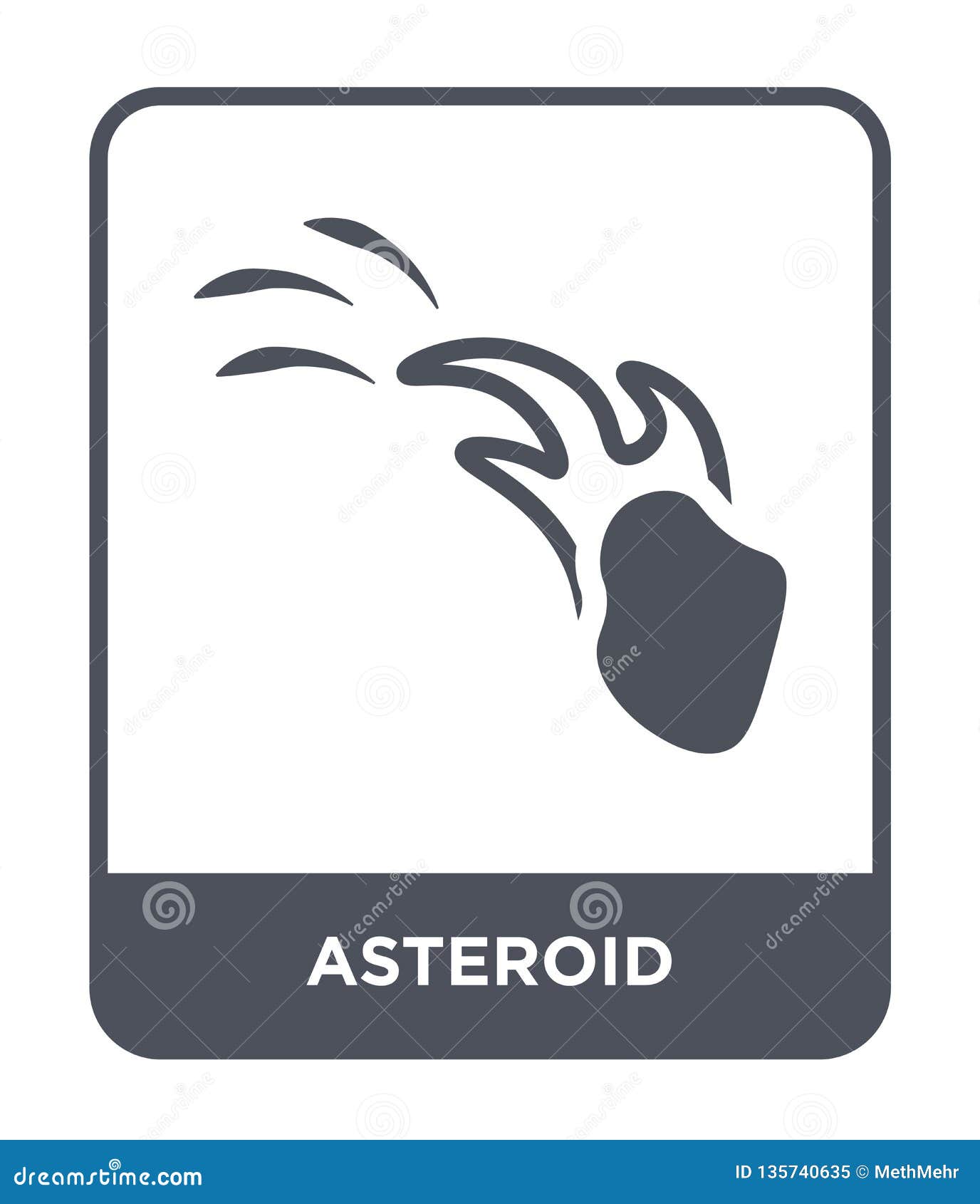 Asteroid Icon in Trendy Design Style. Asteroid Icon Isolated on White ...