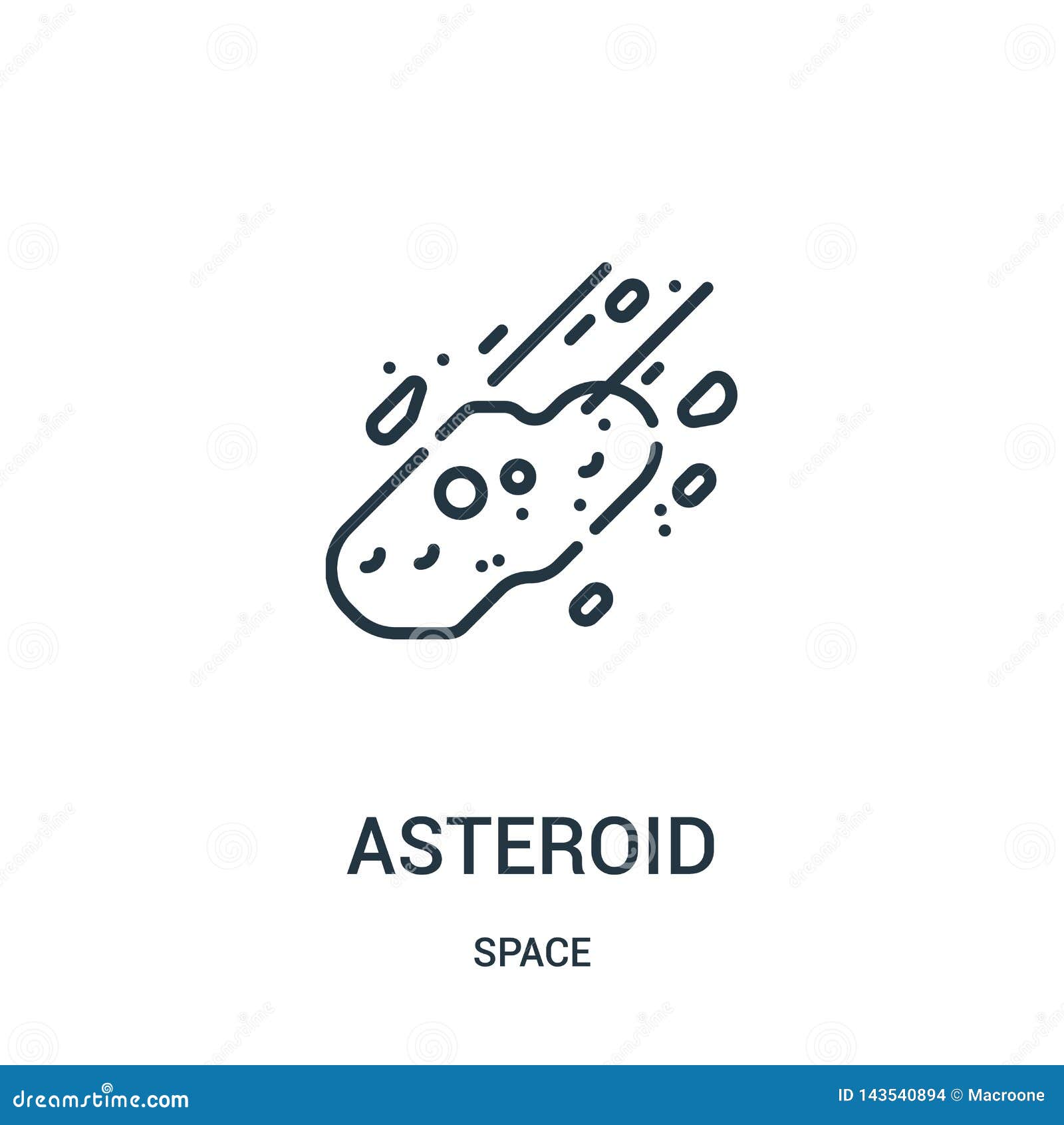 Asteroid Icon Vector from Space Collection. Thin Line Asteroid Outline ...