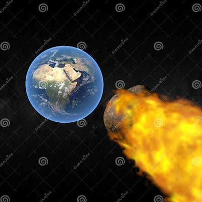 Asteroid impact stock illustration. Illustration of space - 18690878