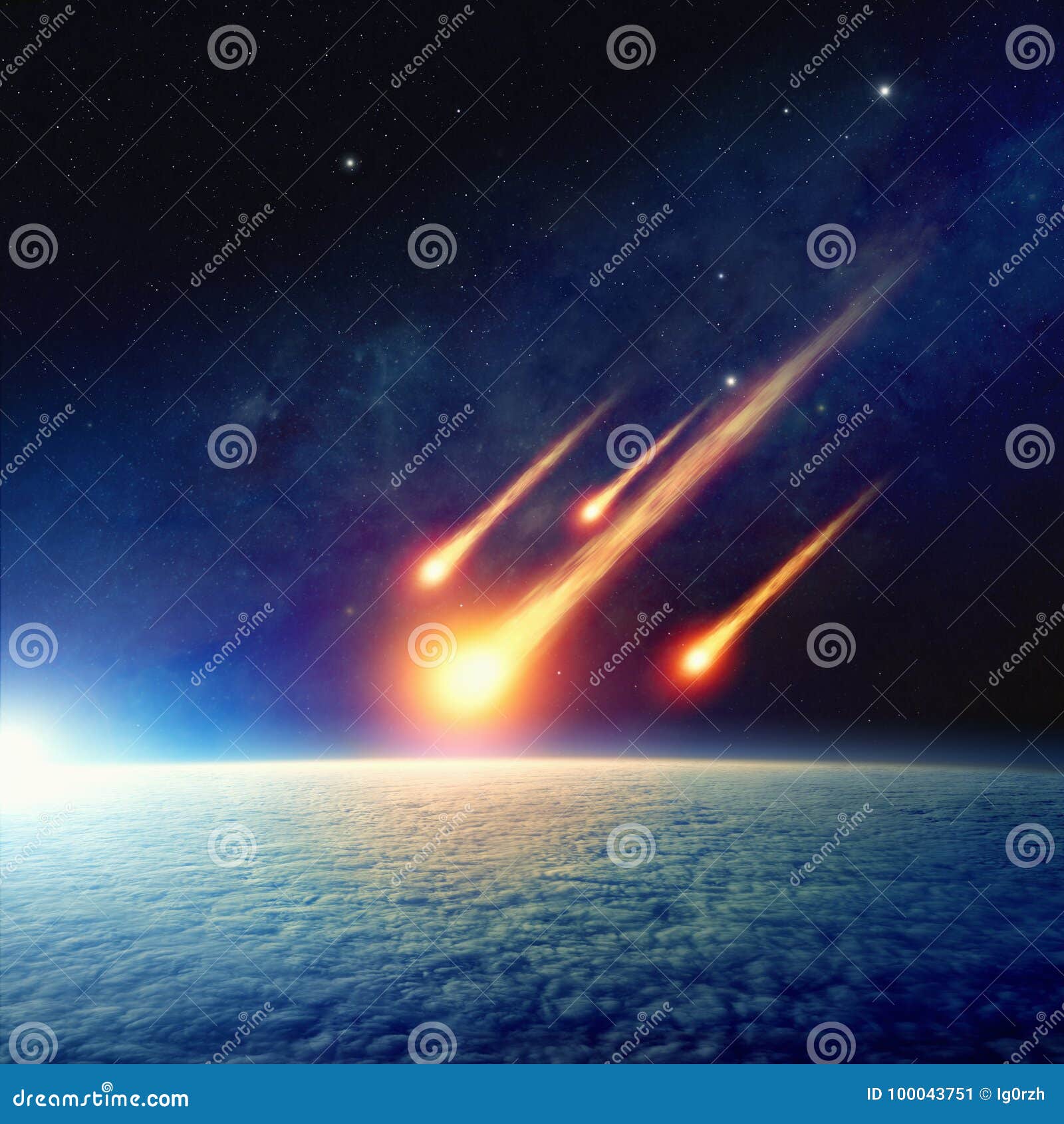 Asteroid Impact, End of World, Judgment Day Stock Image - Image of ...