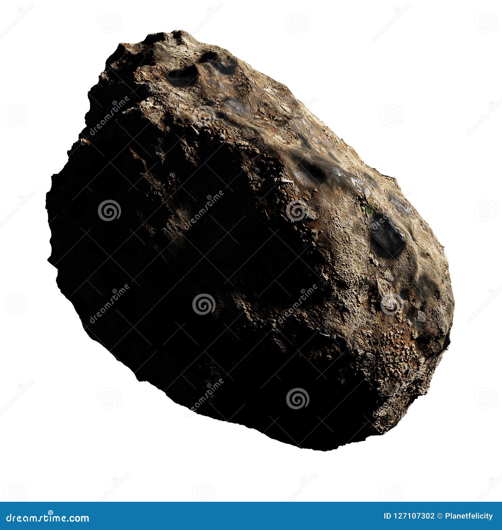 Asteroid Isolated on White Background 3d Space Rendering Stock Photo ...