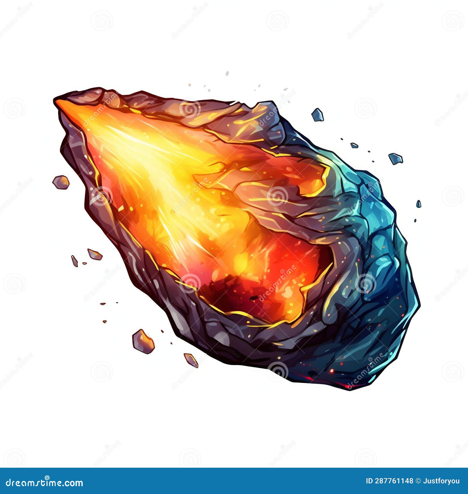 Asteroid Isolated on White Background. Generative Ai Stock Illustration - Illustration of white ...