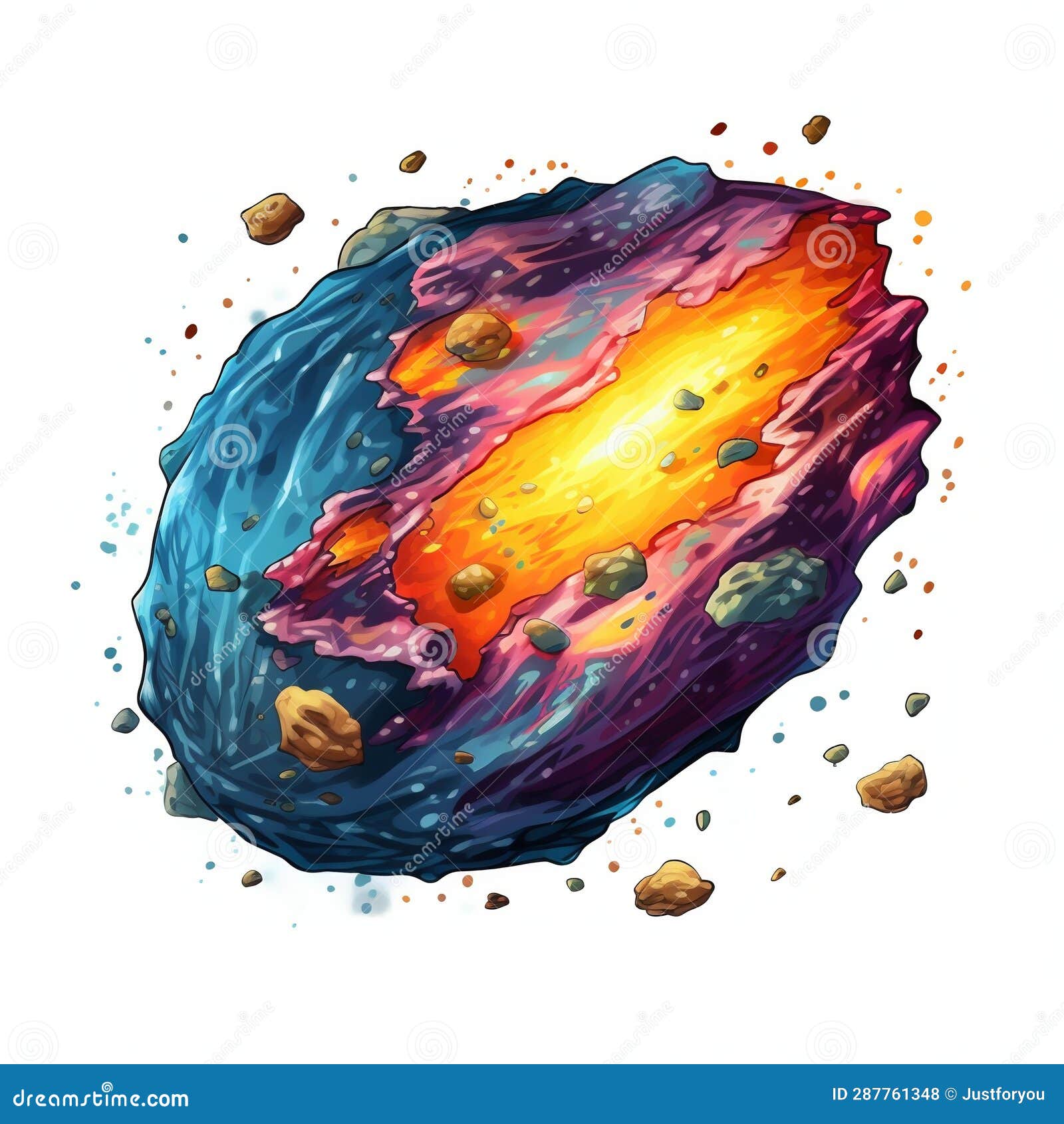 Asteroid Isolated on White Background. Generative Ai Stock Illustration - Illustration of ...