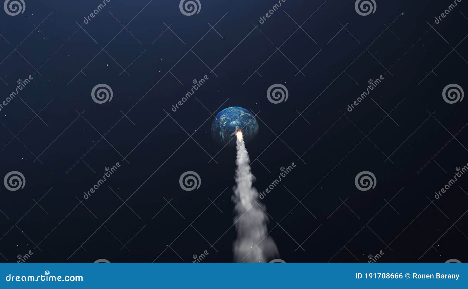 Asteroid Meteor BHeading Earth with Smoke Trail Stock Illustration ...