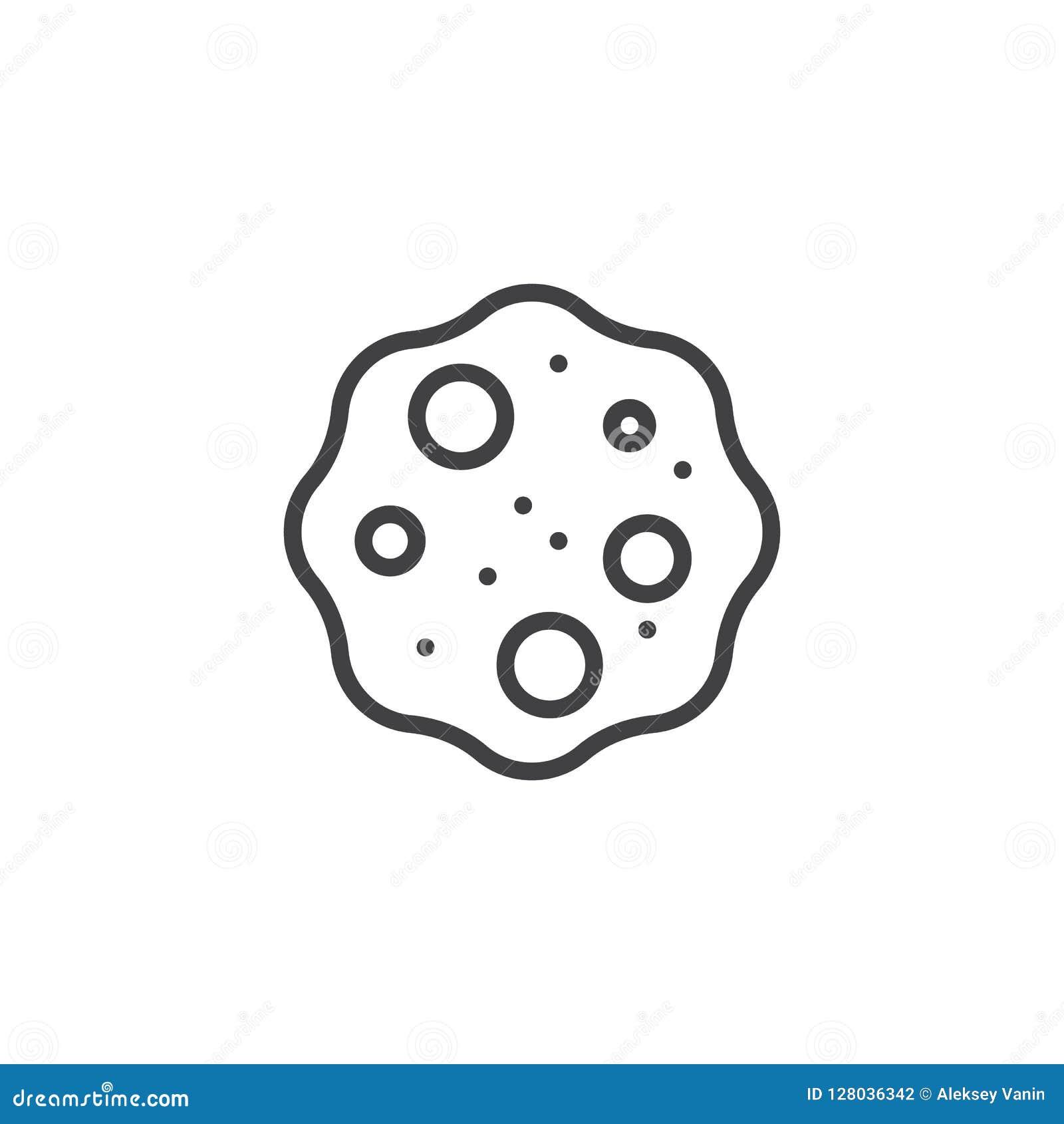 Asteroid outline icon stock vector. Illustration of meteor - 128036342