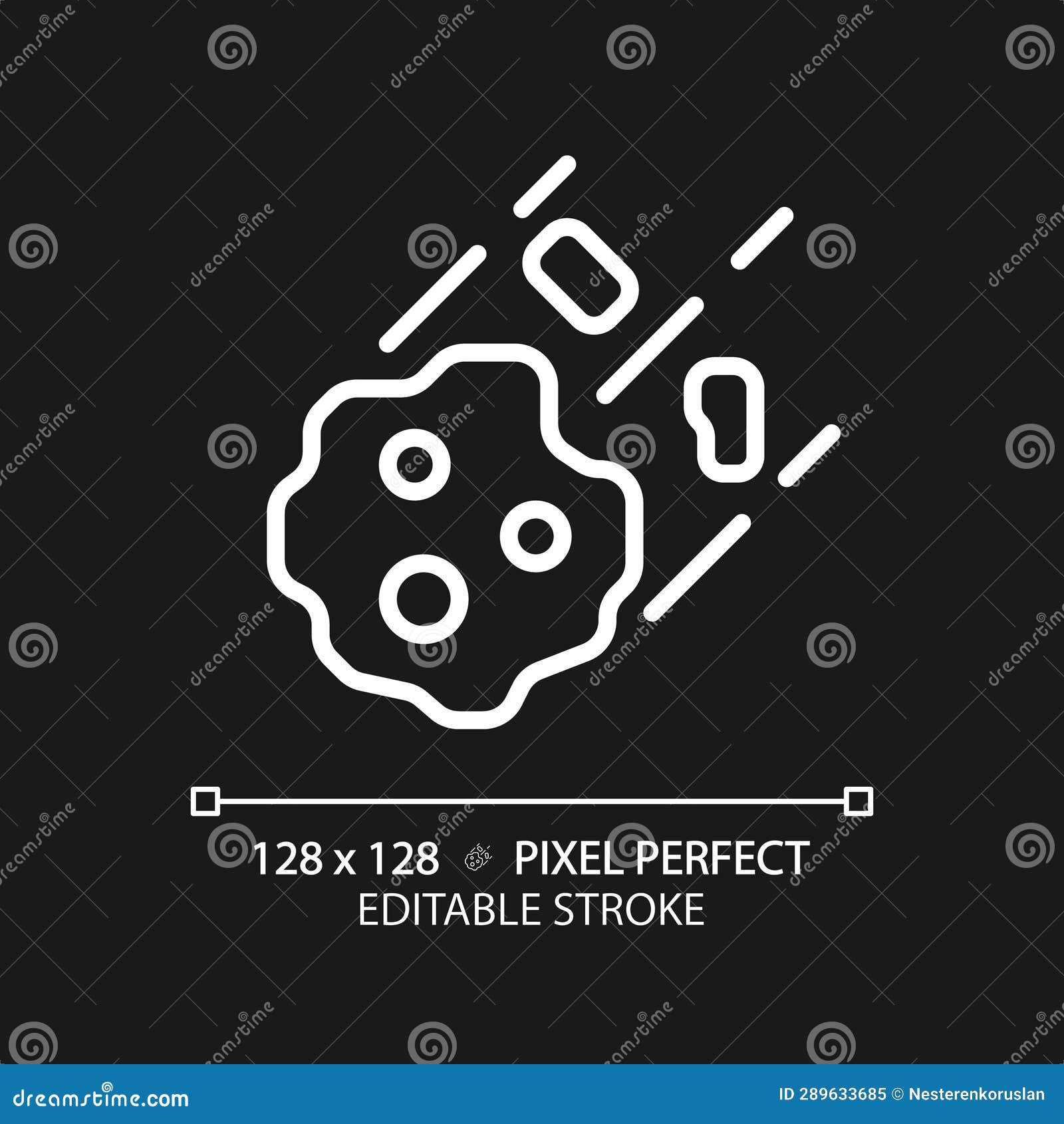 Asteroid Pixel Perfect White Linear Icon for Dark Theme Stock ... Asteroid Pixel Perfect White Linear Icon for Dark Theme Stock ...