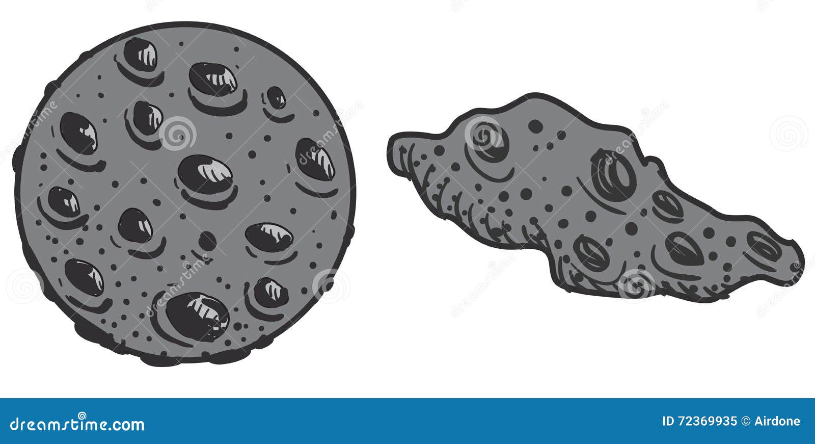 Asteroid Space Object Cartoon Stock Vector - Illustration of doodle ...