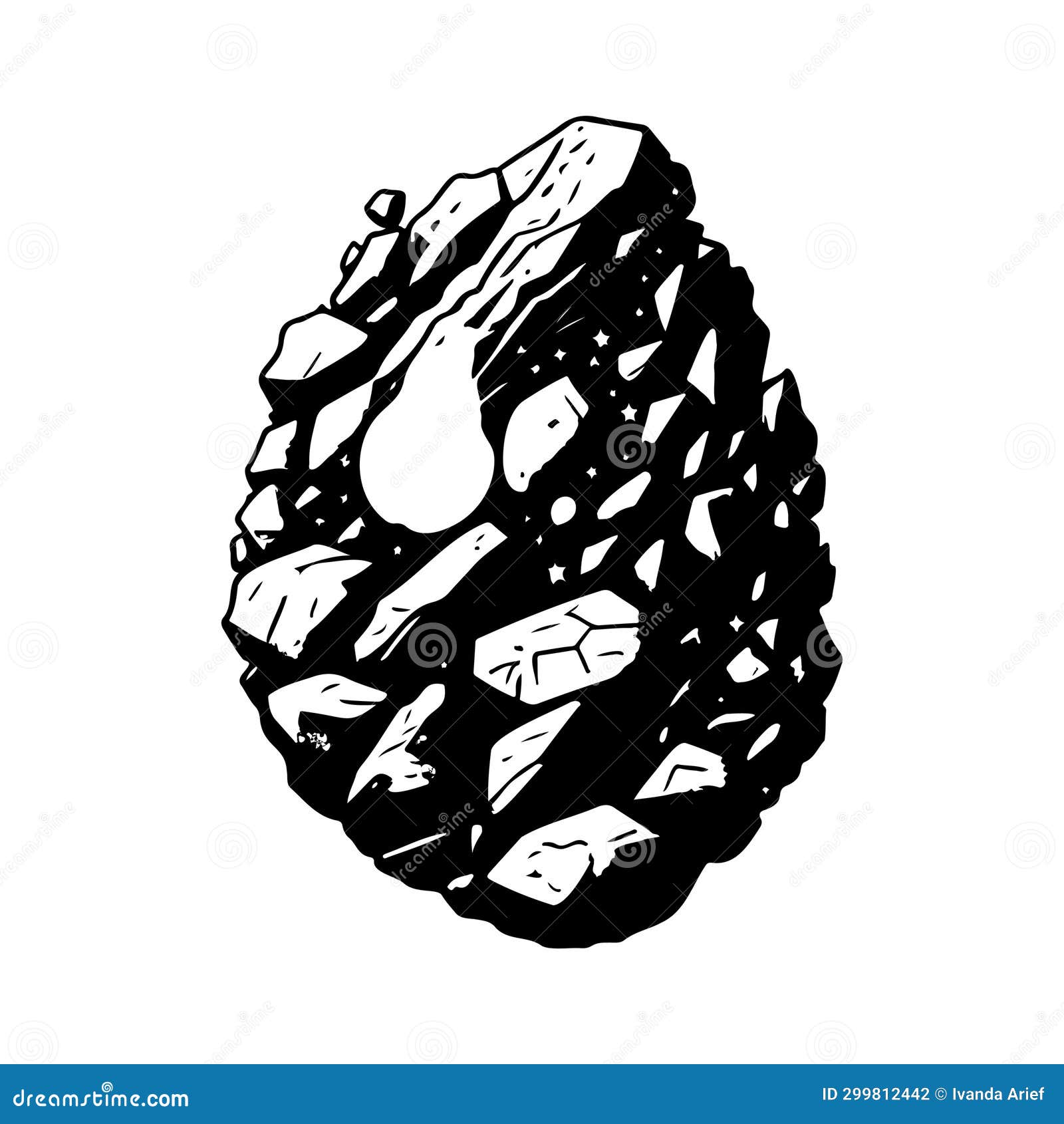 Asteroid Stone Icon Hand Draw Black Colour Space Logo Symbol Perfect ...