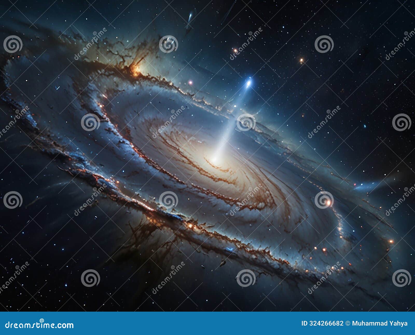 Asteroid Storm In The Andromeda Galaxy Stock Photo | CartoonDealer.com ...