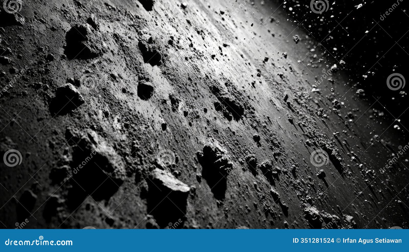 Asteroid Surface Texture Close Up Showing Impact Craters Stock ...