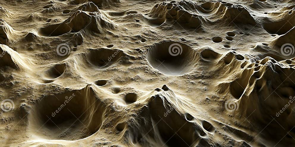 Asteroid Surface Texture Cratered Moon Landscape 3D Render Space ...