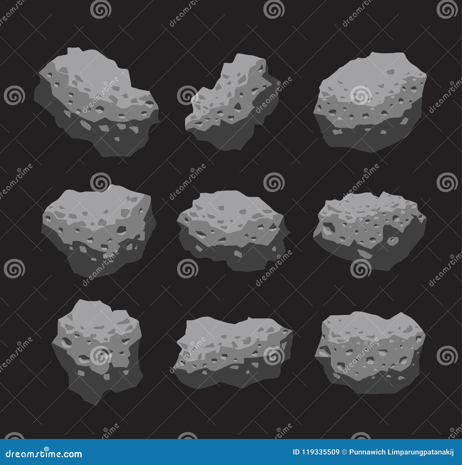 Asteroid Meteoroid Stone Vector Illustration Stock Vector ...