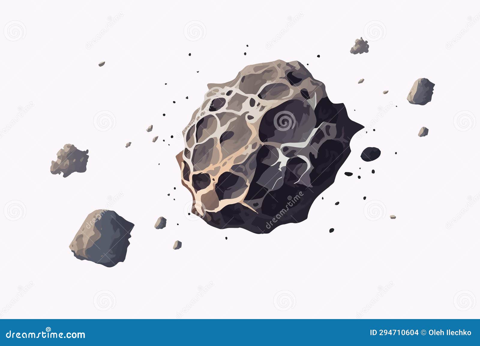 Asteroid Vector Flat Minimalistic Isolated Vector Style Illustration ...