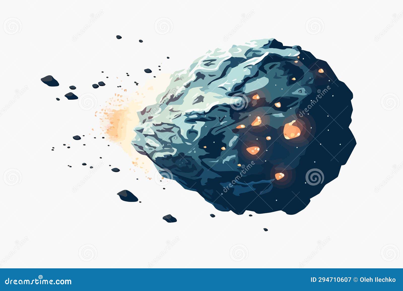Asteroid Vector Flat Minimalistic Isolated Vector Style Illustration ...