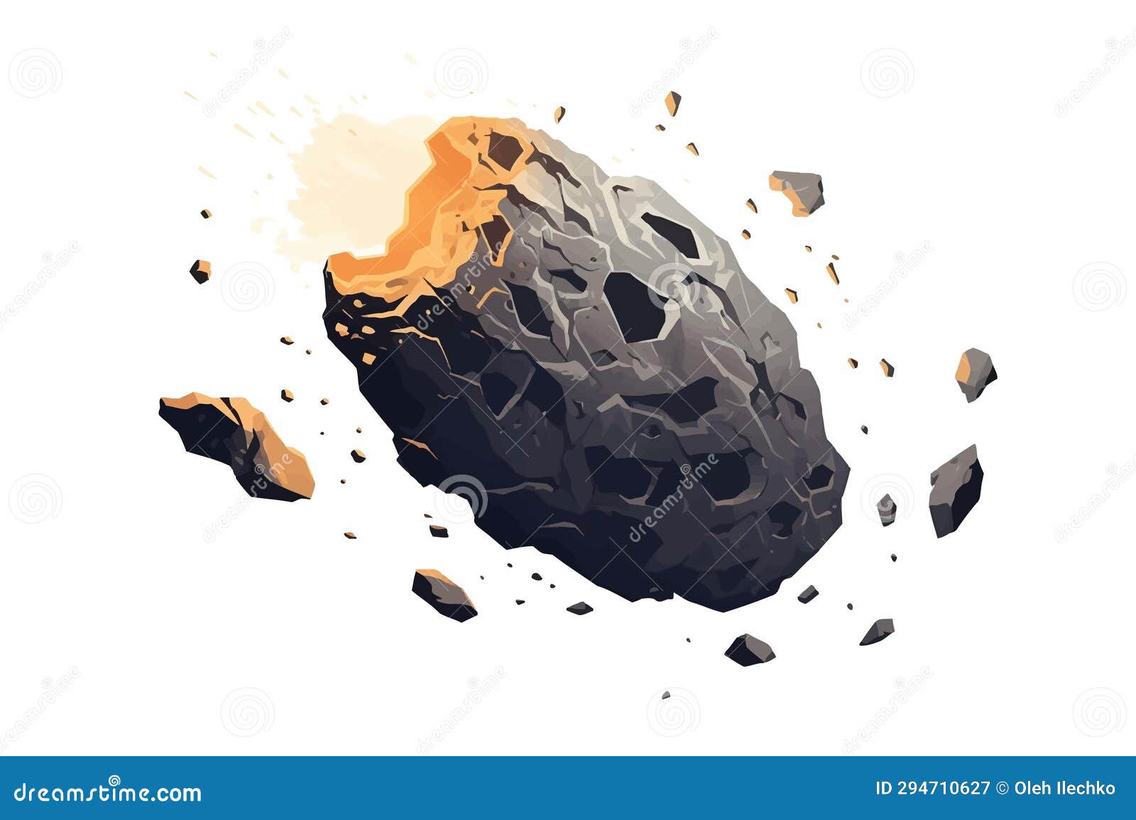 Asteroid Vector Flat Minimalistic Isolated Vector Style Illustration ...