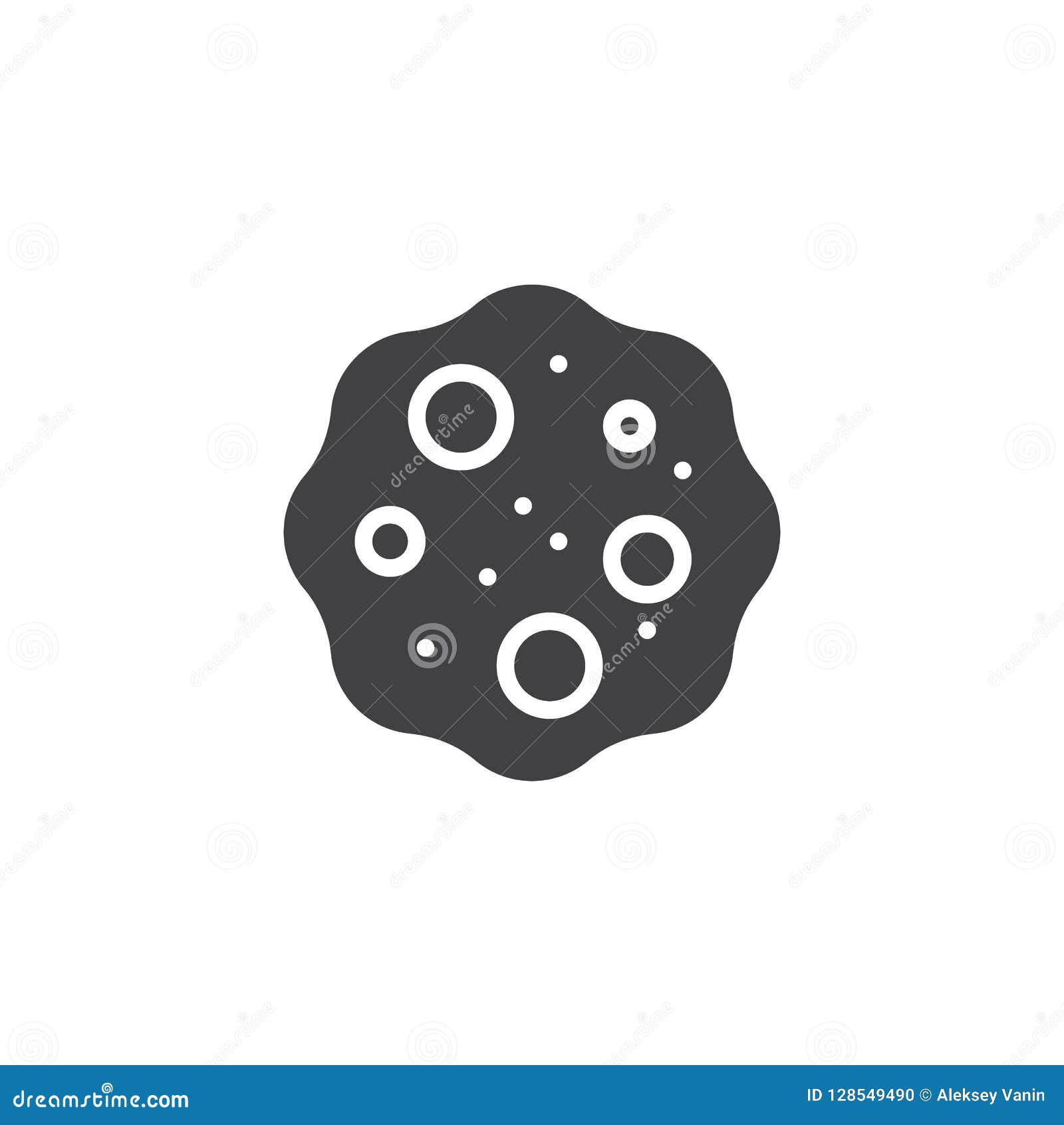 Asteroid vector icon stock vector. Illustration of meteor - 128549490