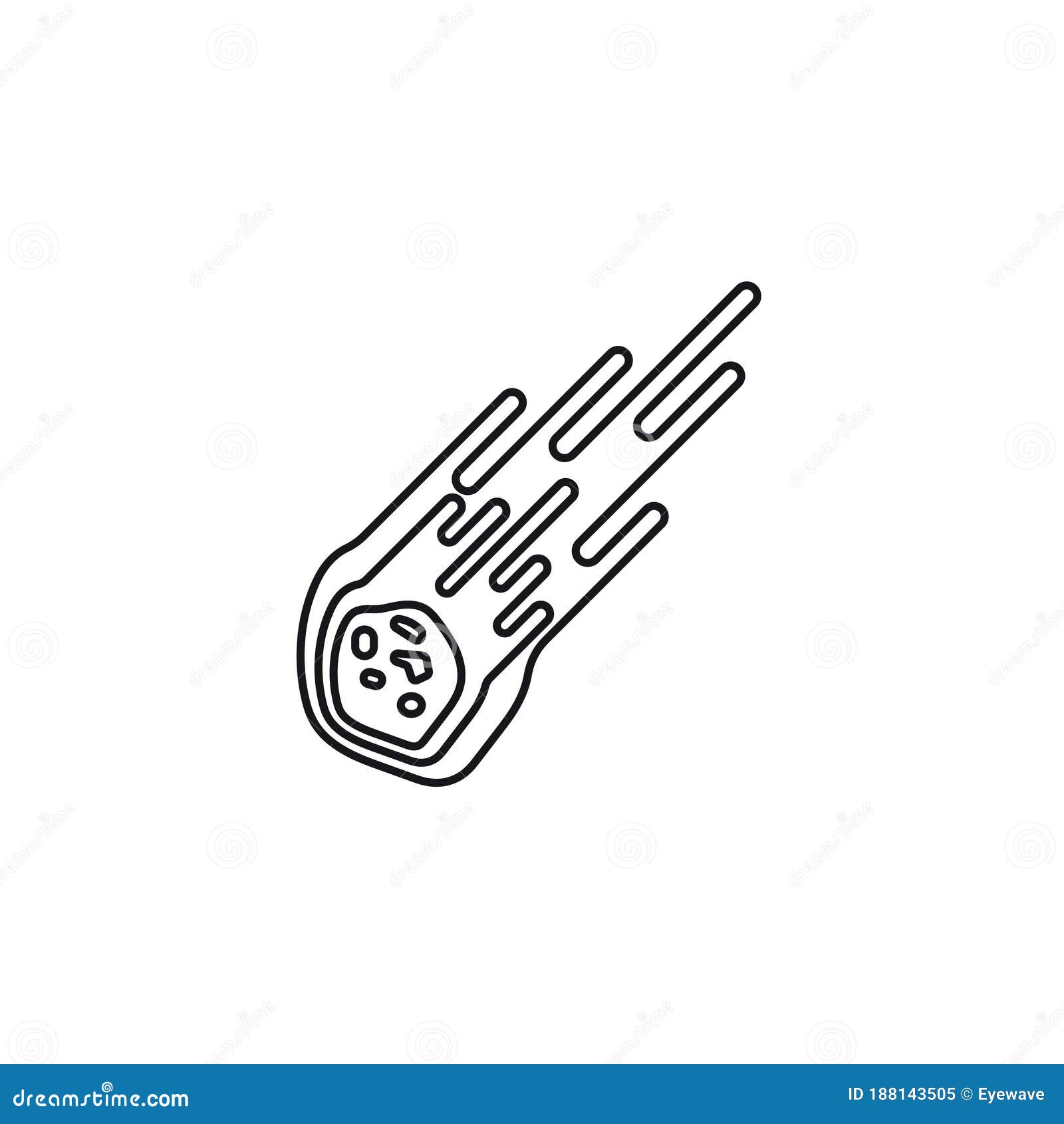Asteroid vector line icon stock vector. Illustration of line - 188143505