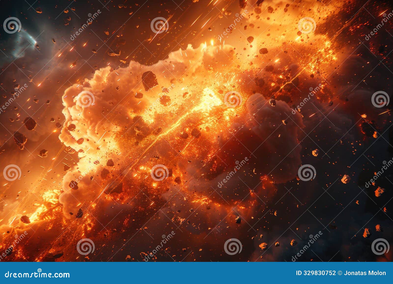 Asteroids Colliding with Fiery Explosions - Transparent Background ...