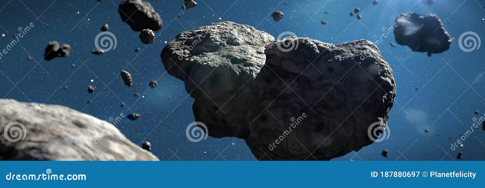 Asteroid Belt, Debris in the Solar System Stock Illustration ...