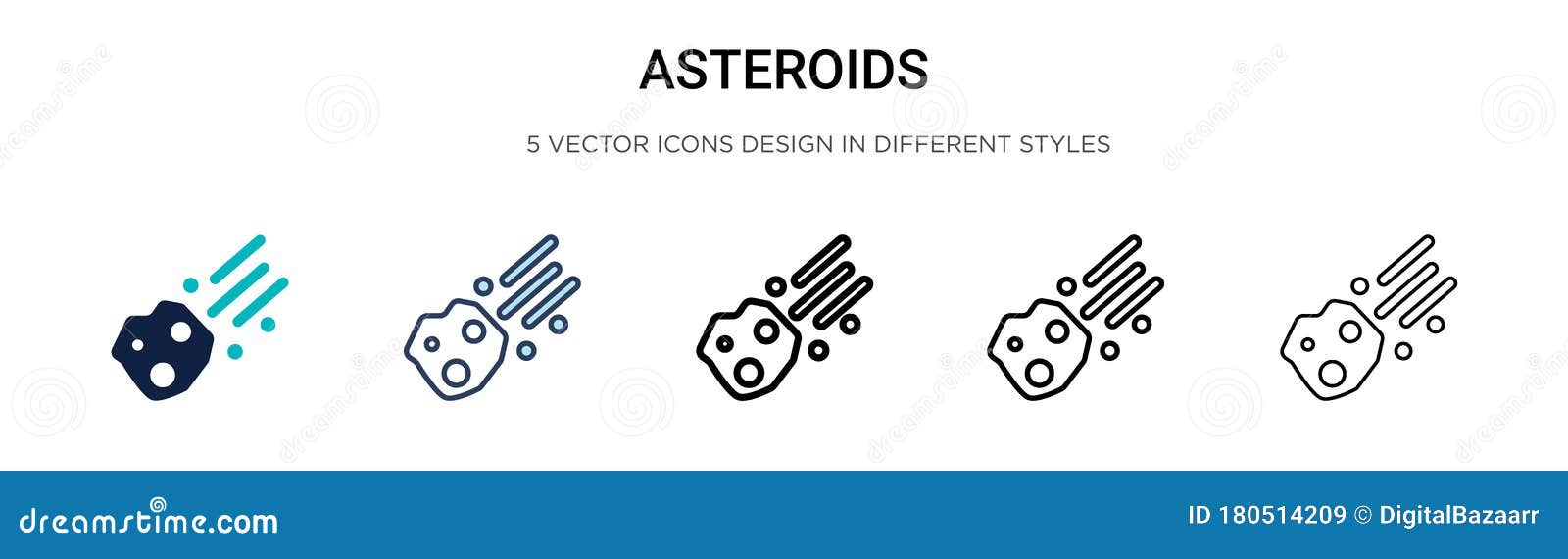 Asteroids Icon in Filled, Thin Line, Outline and Stroke Style. Vector ...