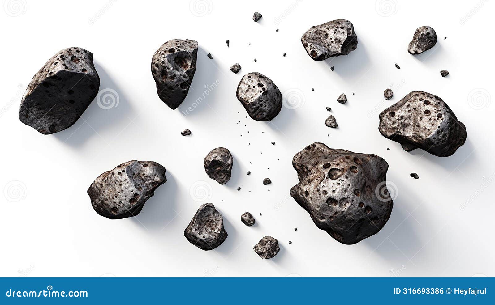 Asteroids Isolated on a Transparent Background Stock Illustration ...