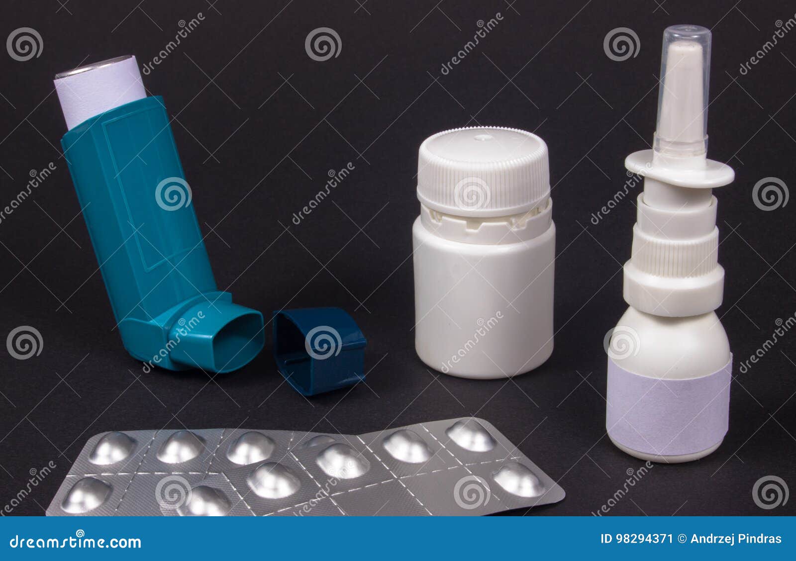 Asthma or Allergies Inhaler. Stock Image - Image of illness, background ...