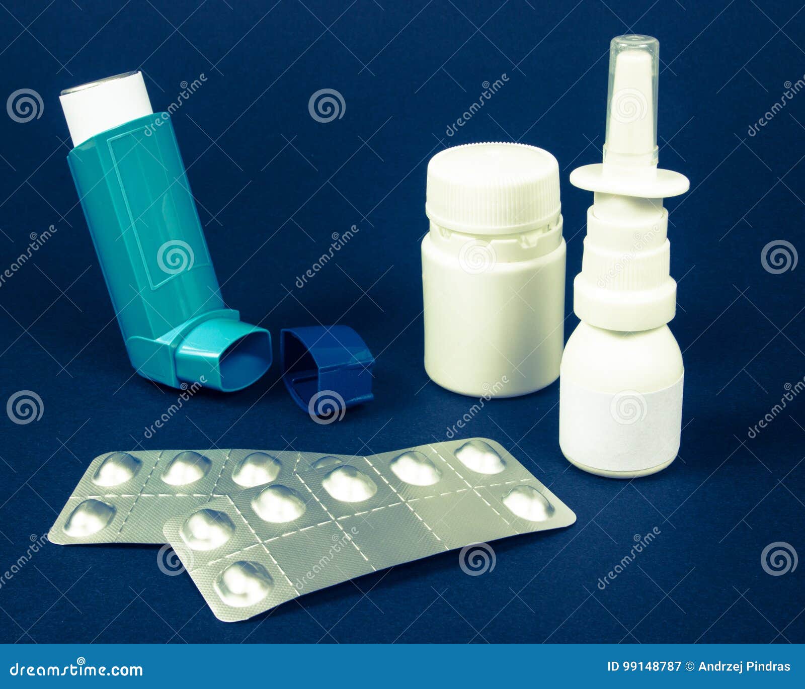 Asthma or Allergies Inhaler. Stock Image - Image of white, studio: 99148787