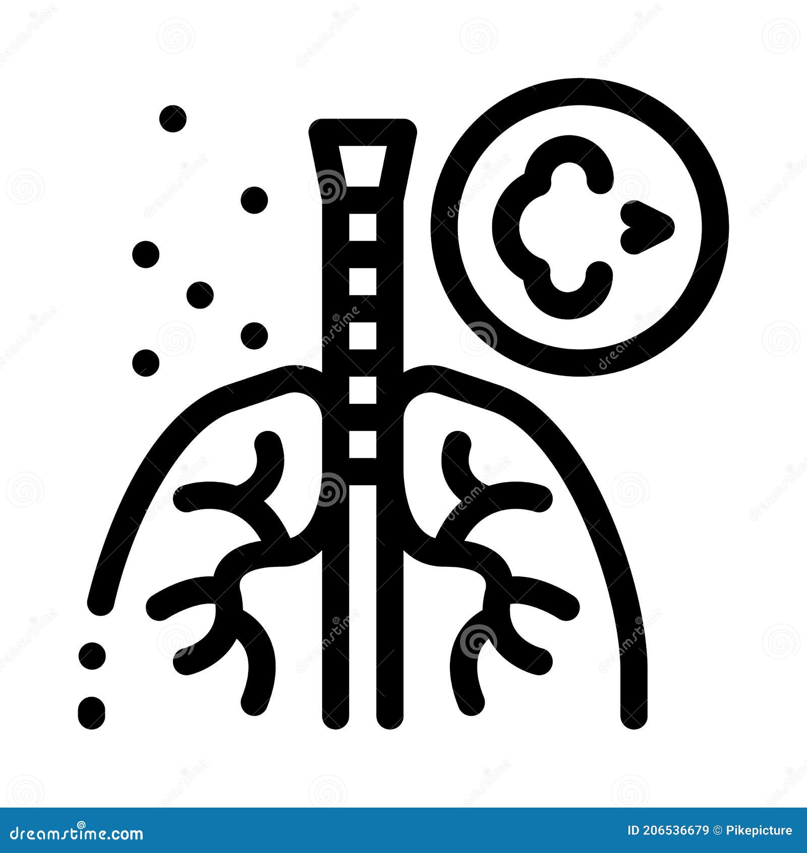 Asthma Attack Black Icon Vector Illustration Stock Illustration ...